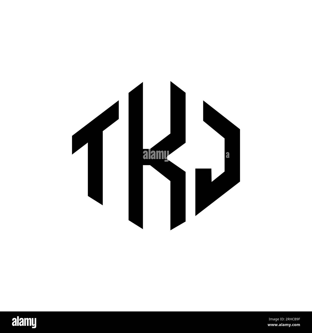 TKJ letter logo design with polygon shape. TKJ polygon and cube shape ...