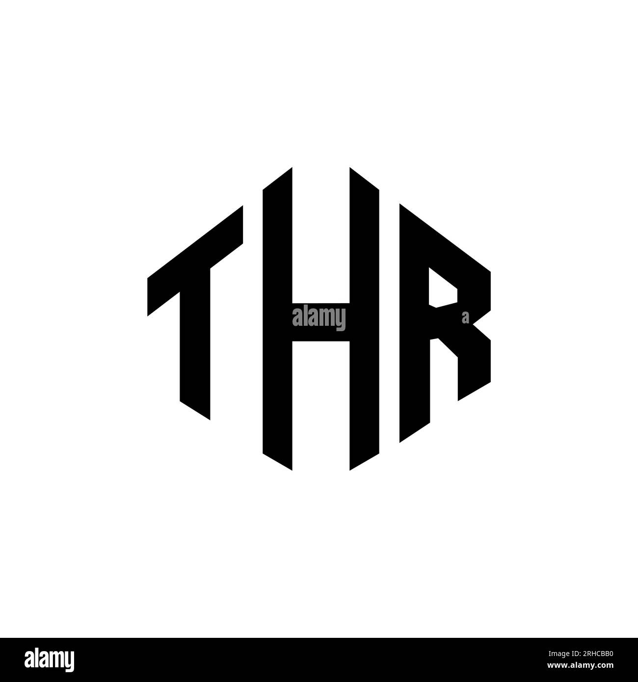 THR letter logo design with polygon shape. THR polygon and cube shape ...