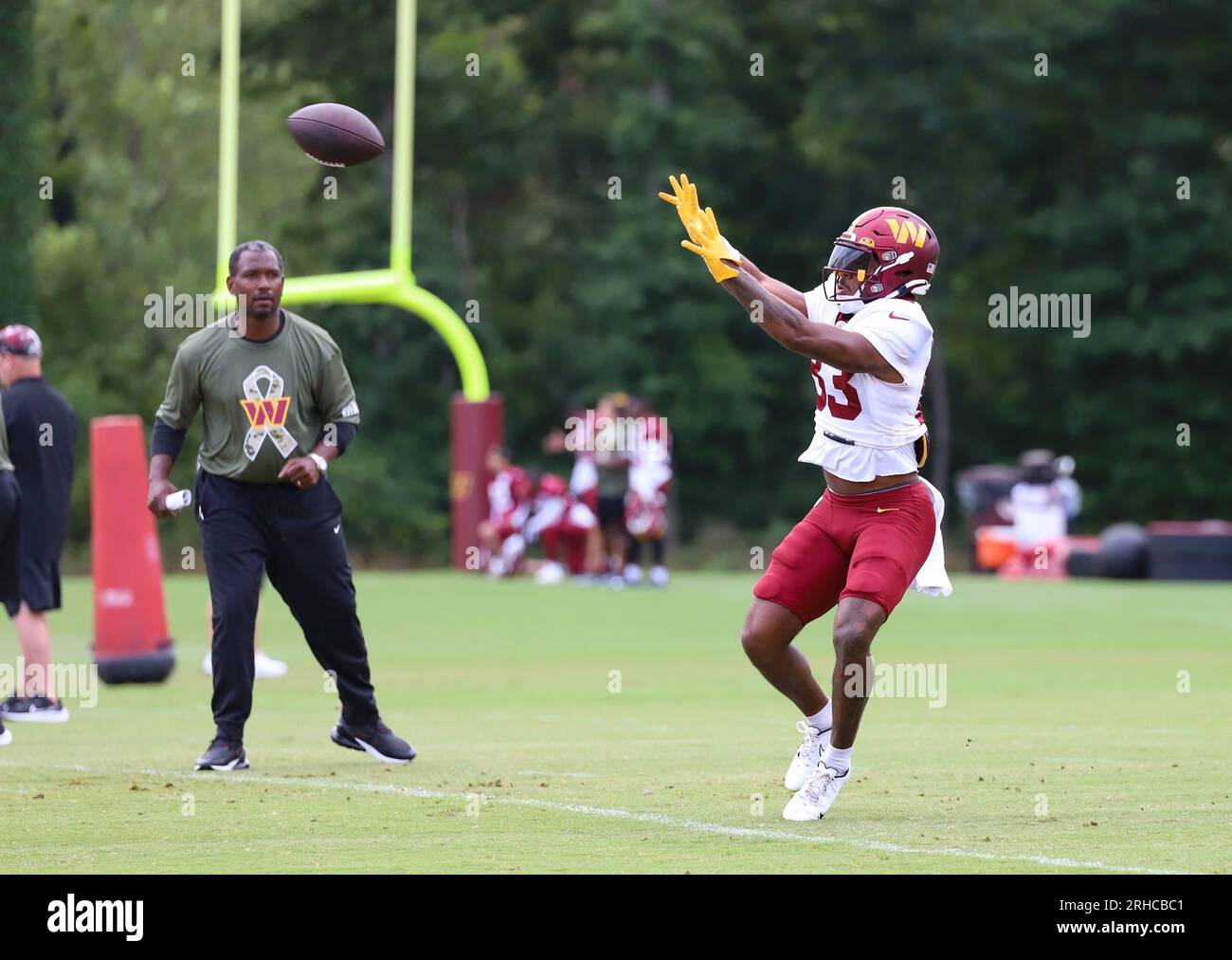 Washington Commanders wide receiver Kyric McGowan (83) running some ...