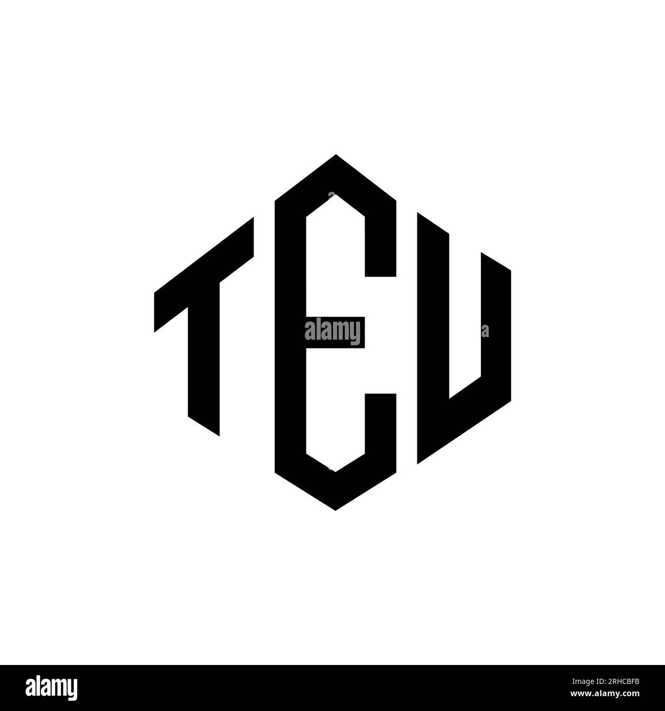 TEU letter logo design with polygon shape. TEU polygon and cube shape ...