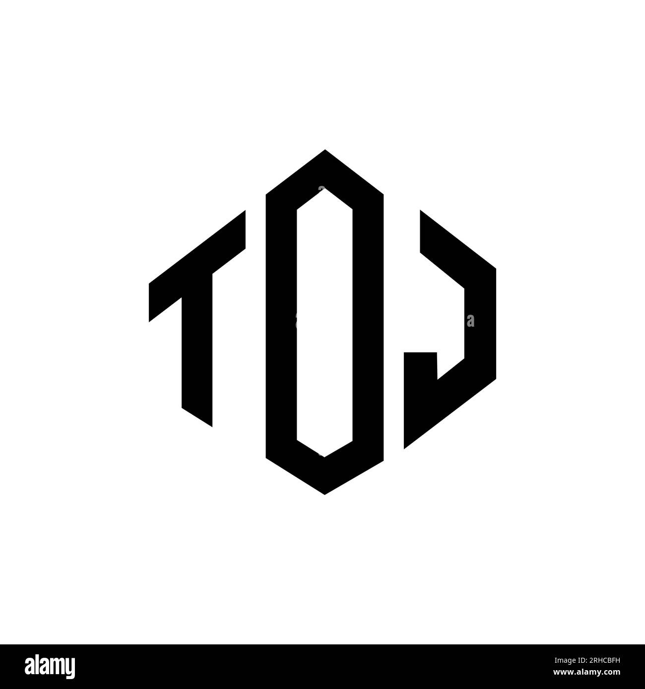 TOJ letter logo design with polygon shape. TOJ polygon and cube shape ...