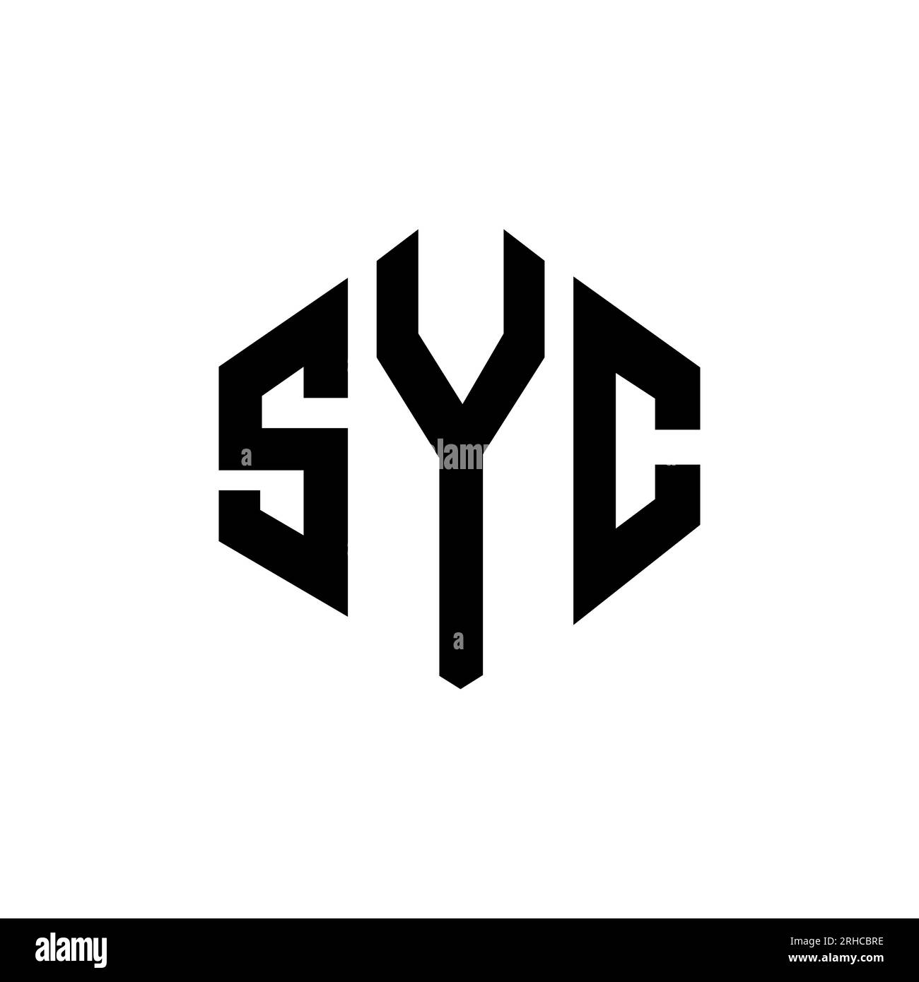 SYC letter logo design with polygon shape. SYC polygon and cube shape ...
