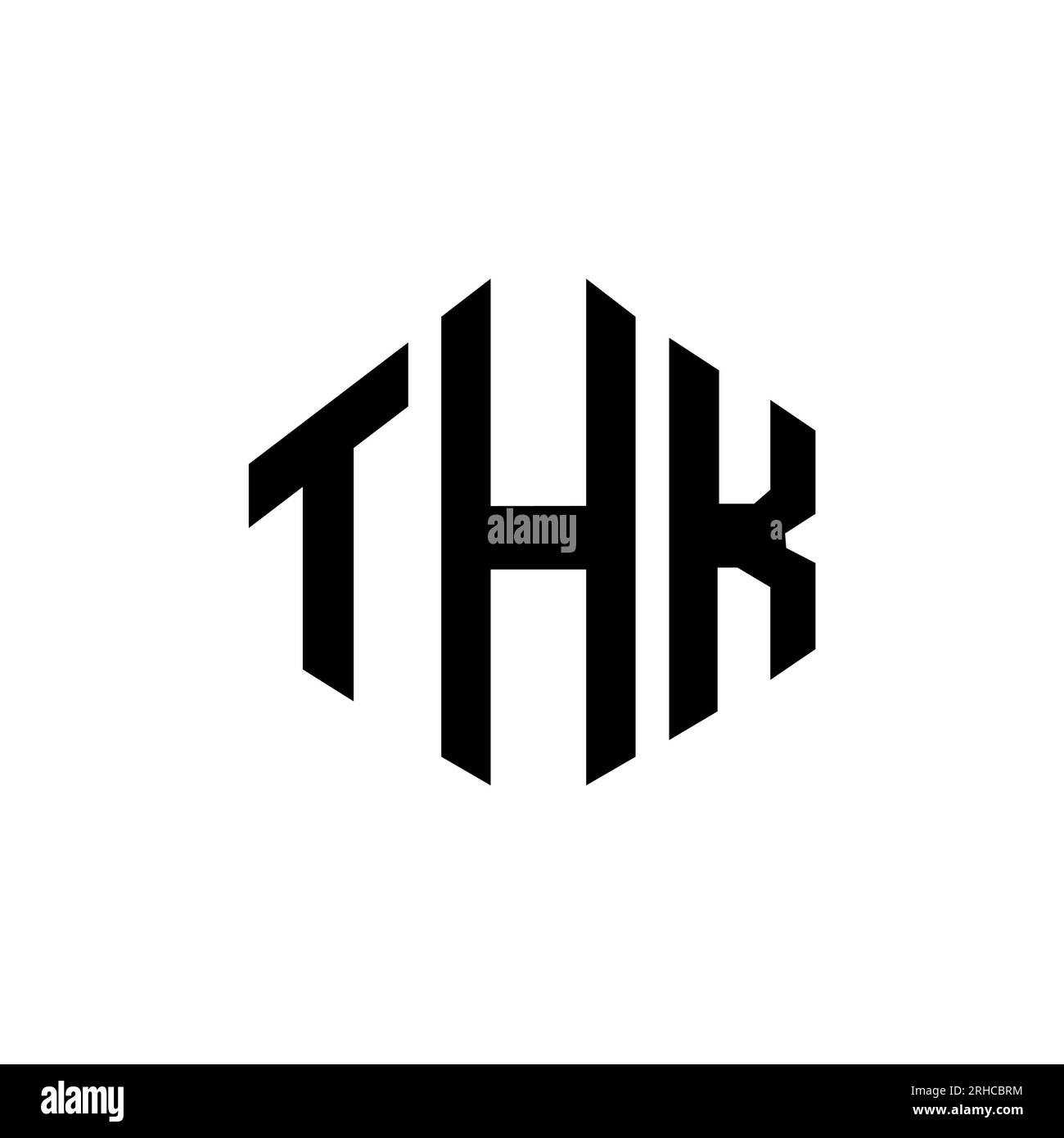 THK letter logo design with polygon shape. THK polygon and cube shape ...