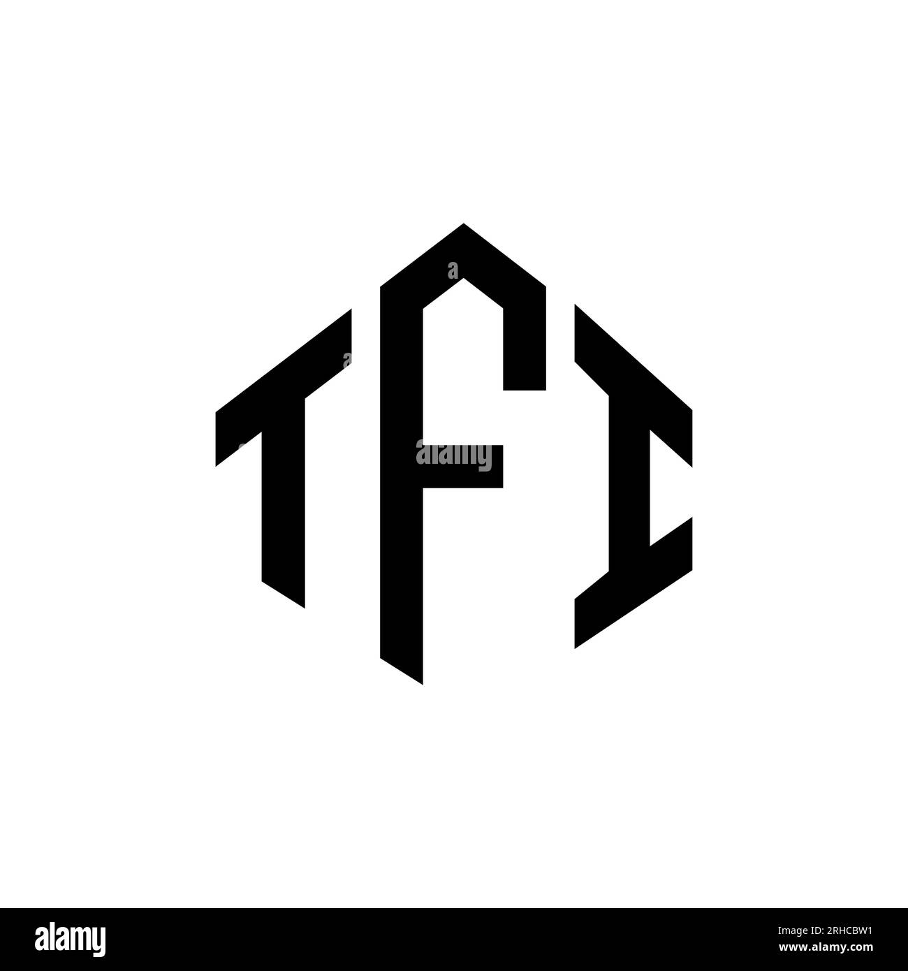 TFI letter logo design with polygon shape. TFI polygon and cube shape ...