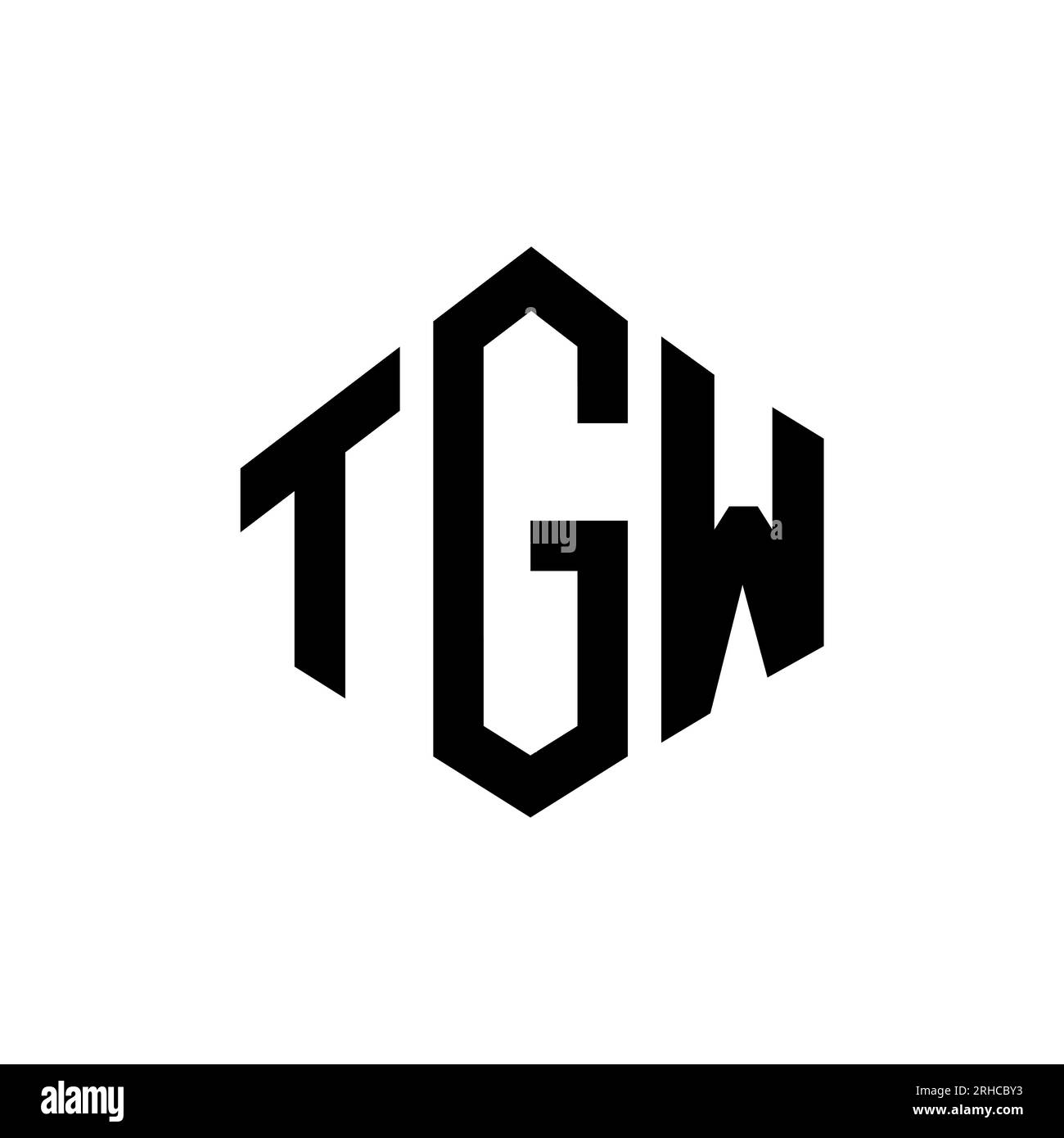 TGW letter logo design with polygon shape. TGW polygon and cube shape ...