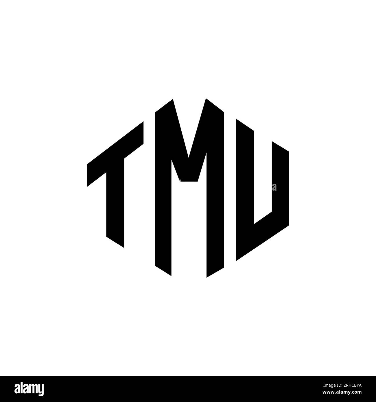 TMU letter logo design with polygon shape. TMU polygon and cube shape ...
