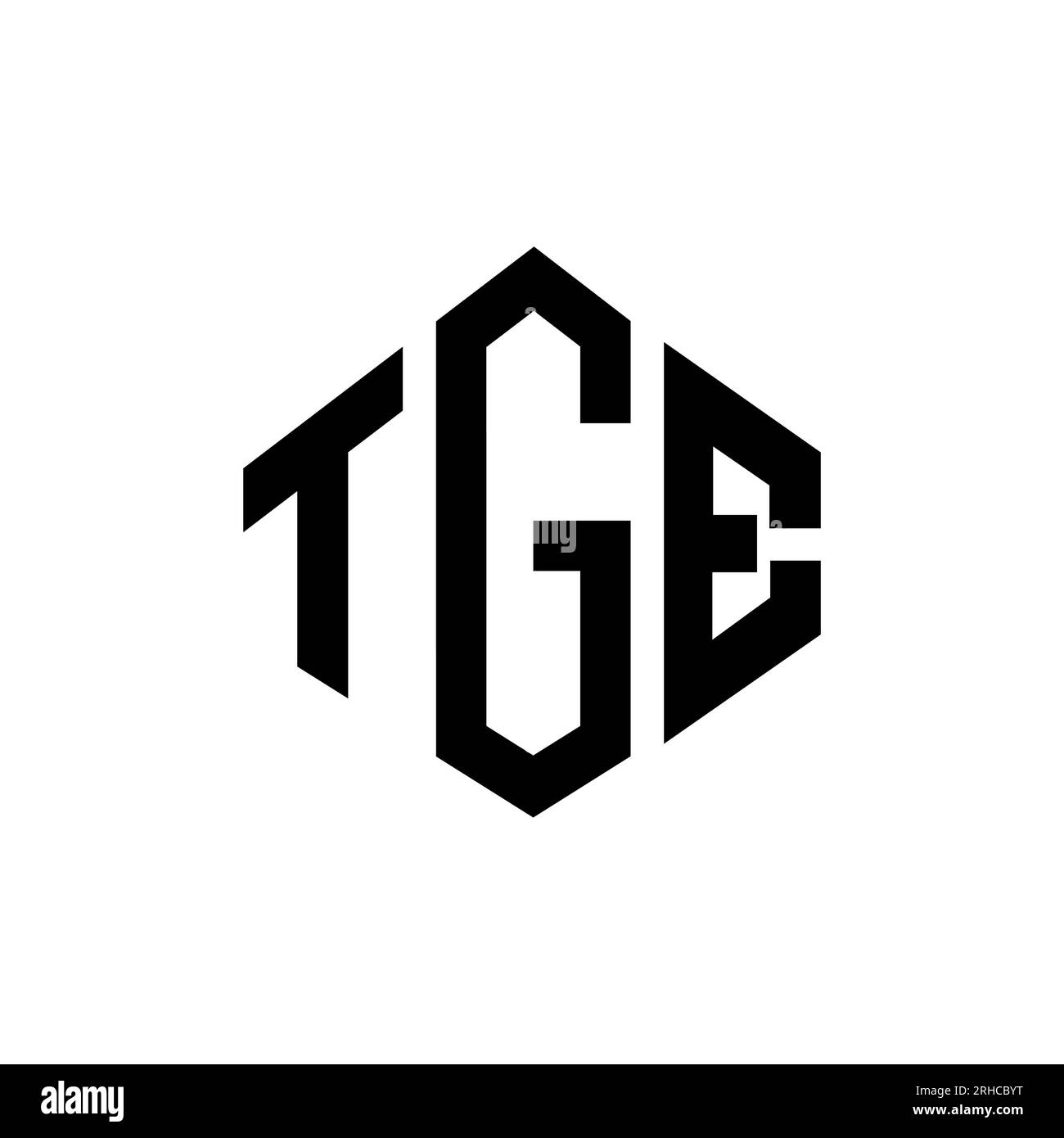 TGE letter logo design with polygon shape. TGE polygon and cube shape ...