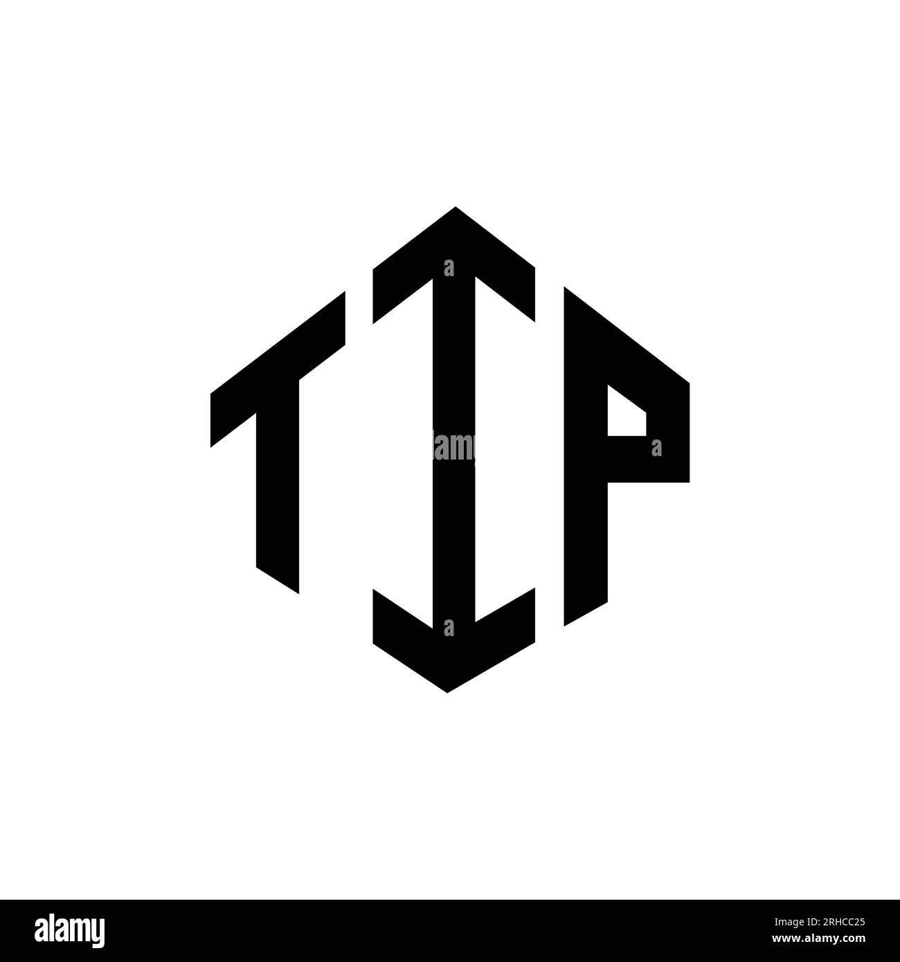 TIP letter logo design with polygon shape. TIP polygon and cube shape ...