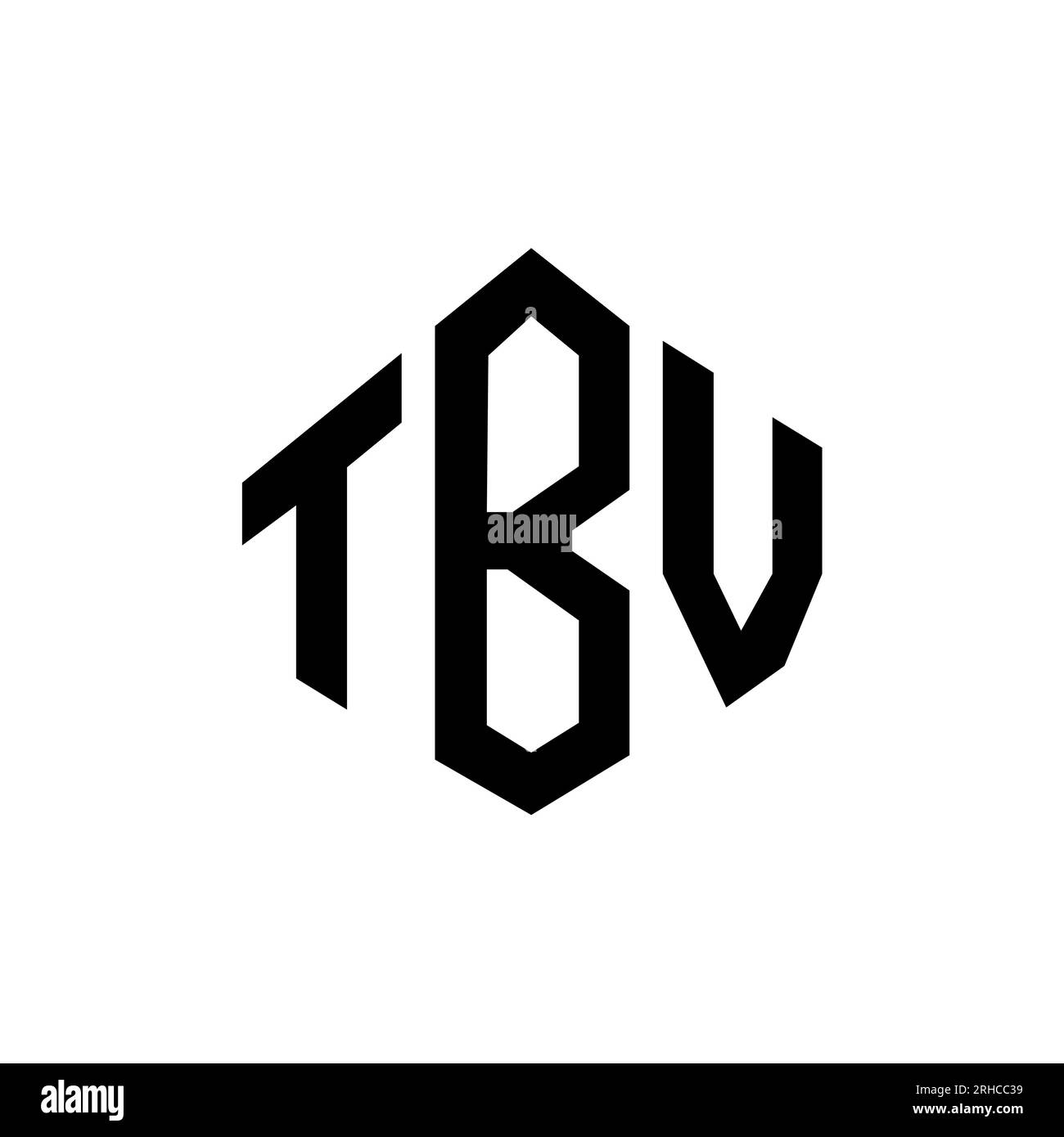 TBV letter logo design with polygon shape. TBV polygon and cube shape ...