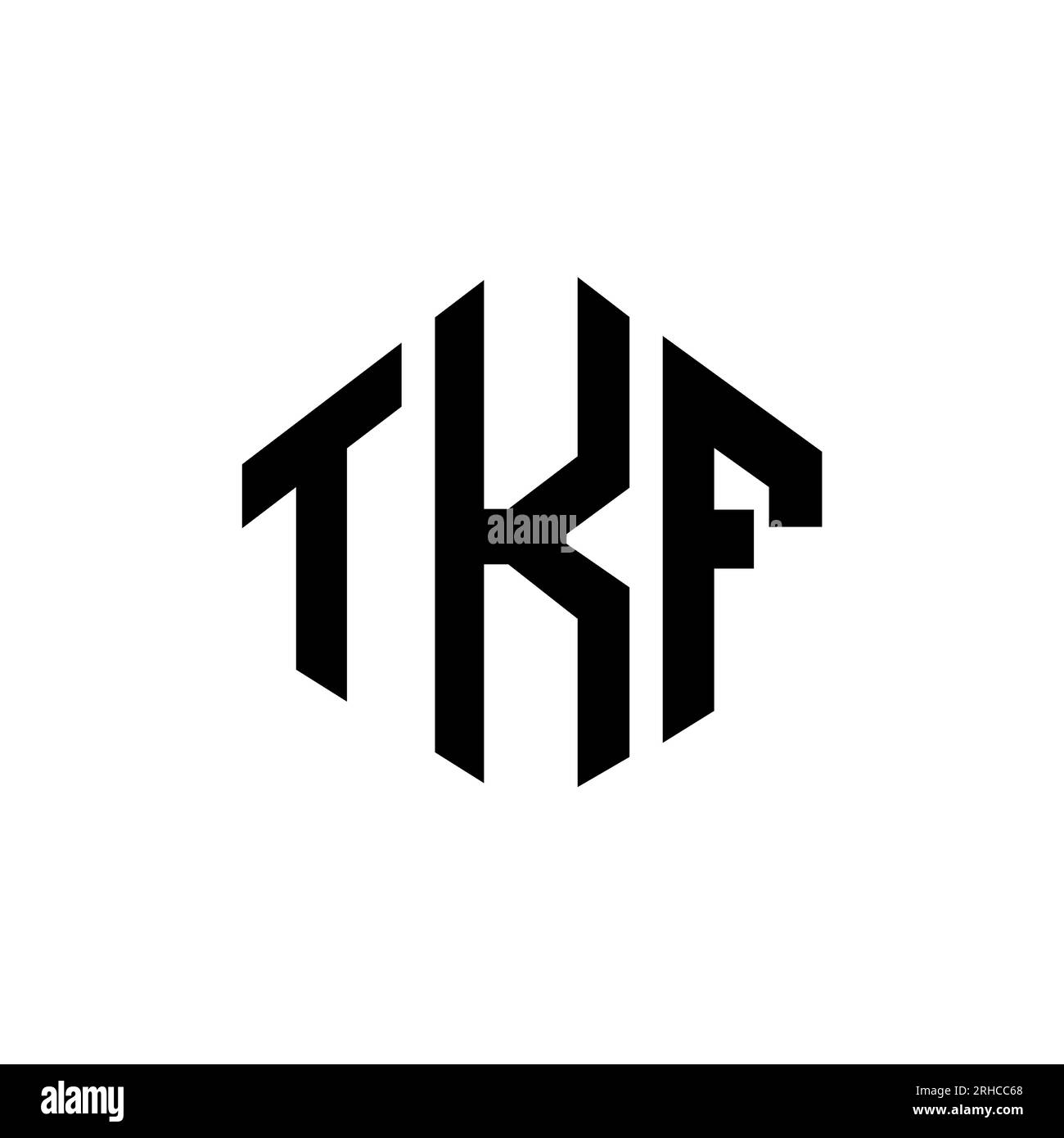 TKF letter logo design with polygon shape. TKF polygon and cube shape ...