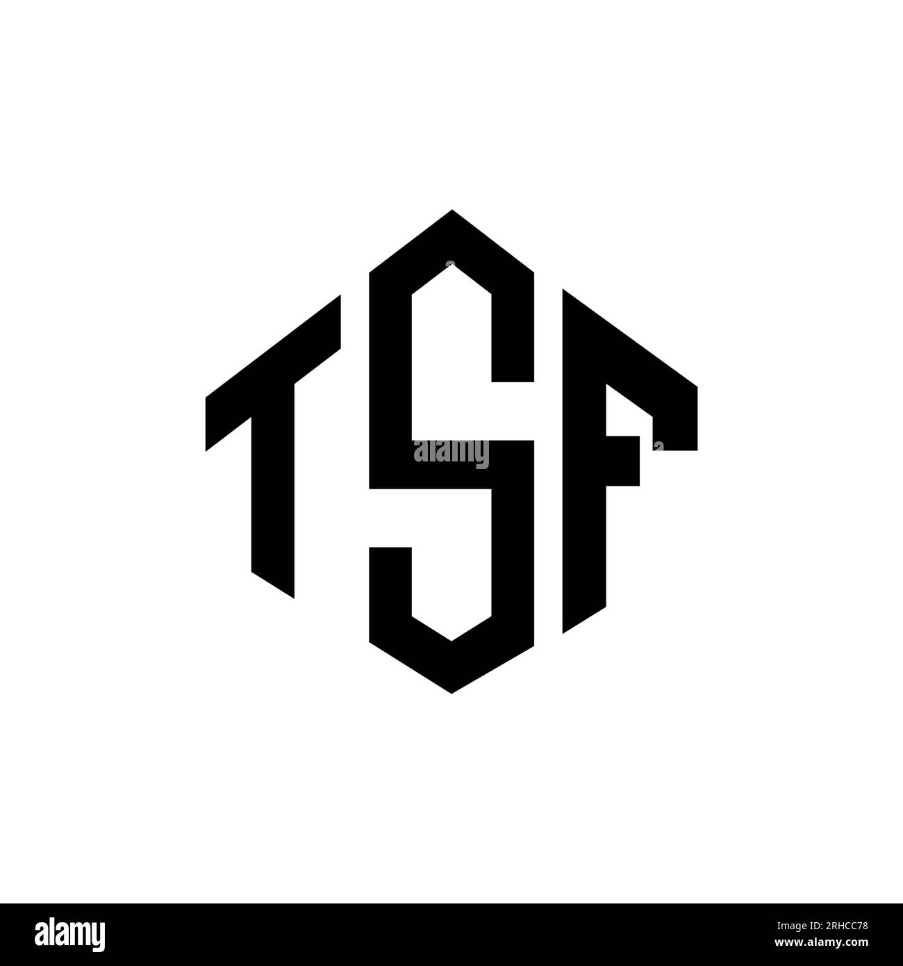 TSF letter logo design with polygon shape. TSF polygon and cube shape ...