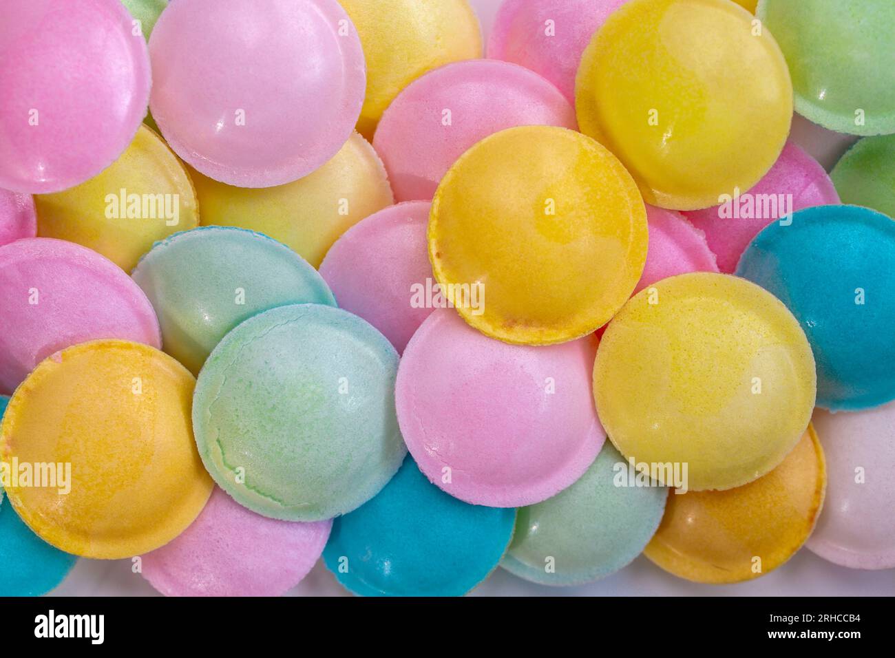 Sweets colorful background.Round candy texture.Sweet pattern in yellow ...