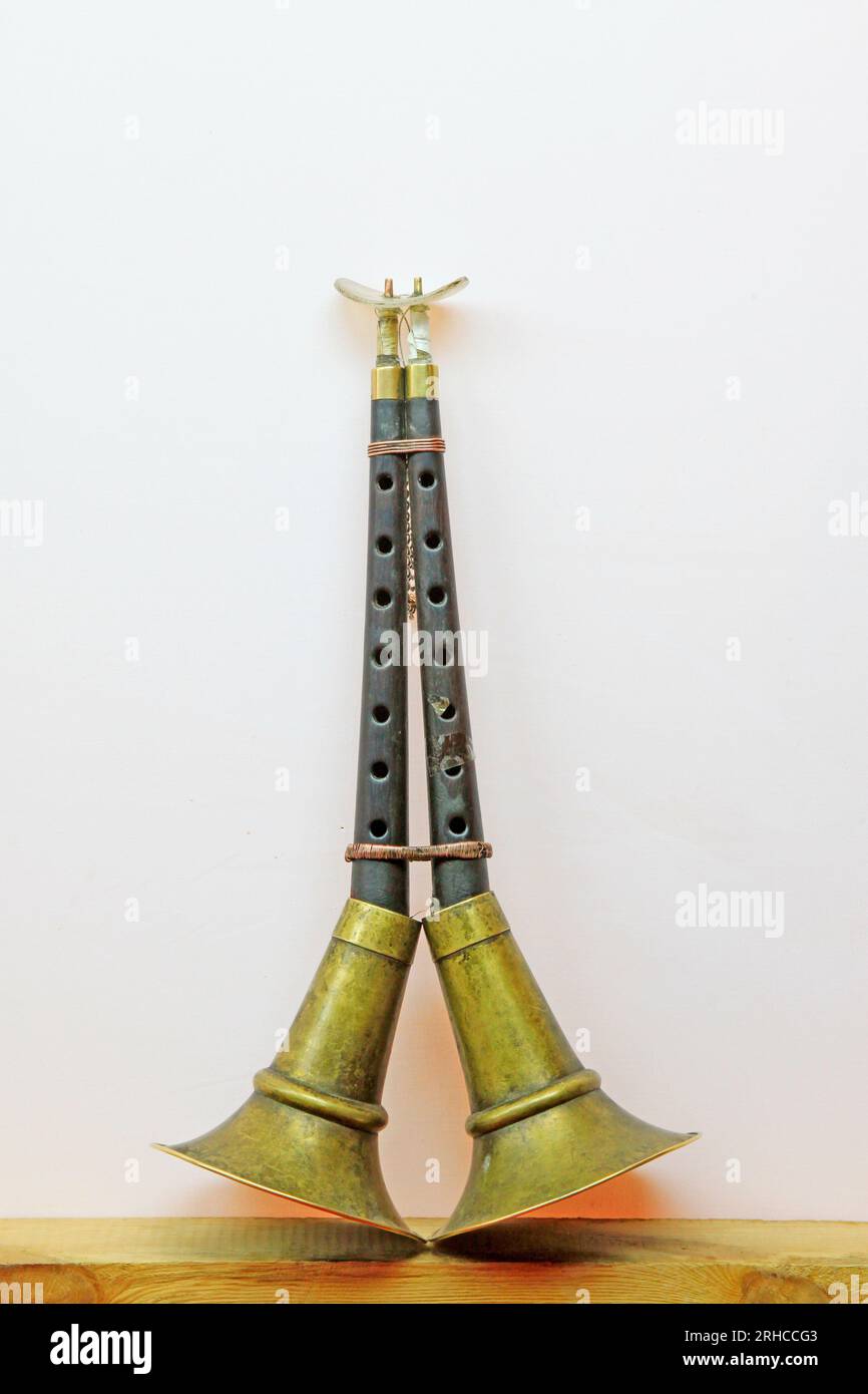 Folk musical instrument suona, closeup of photo Stock Photo - Alamy