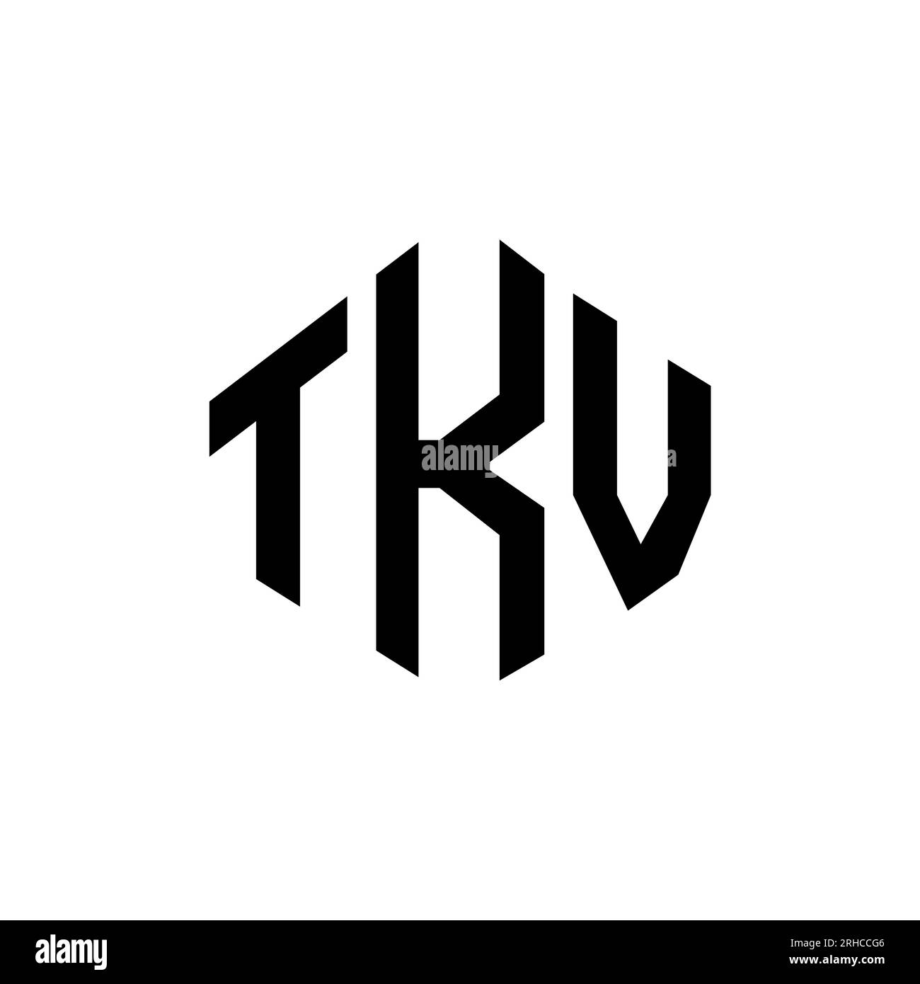 TKV letter logo design with polygon shape. TKV polygon and cube shape ...