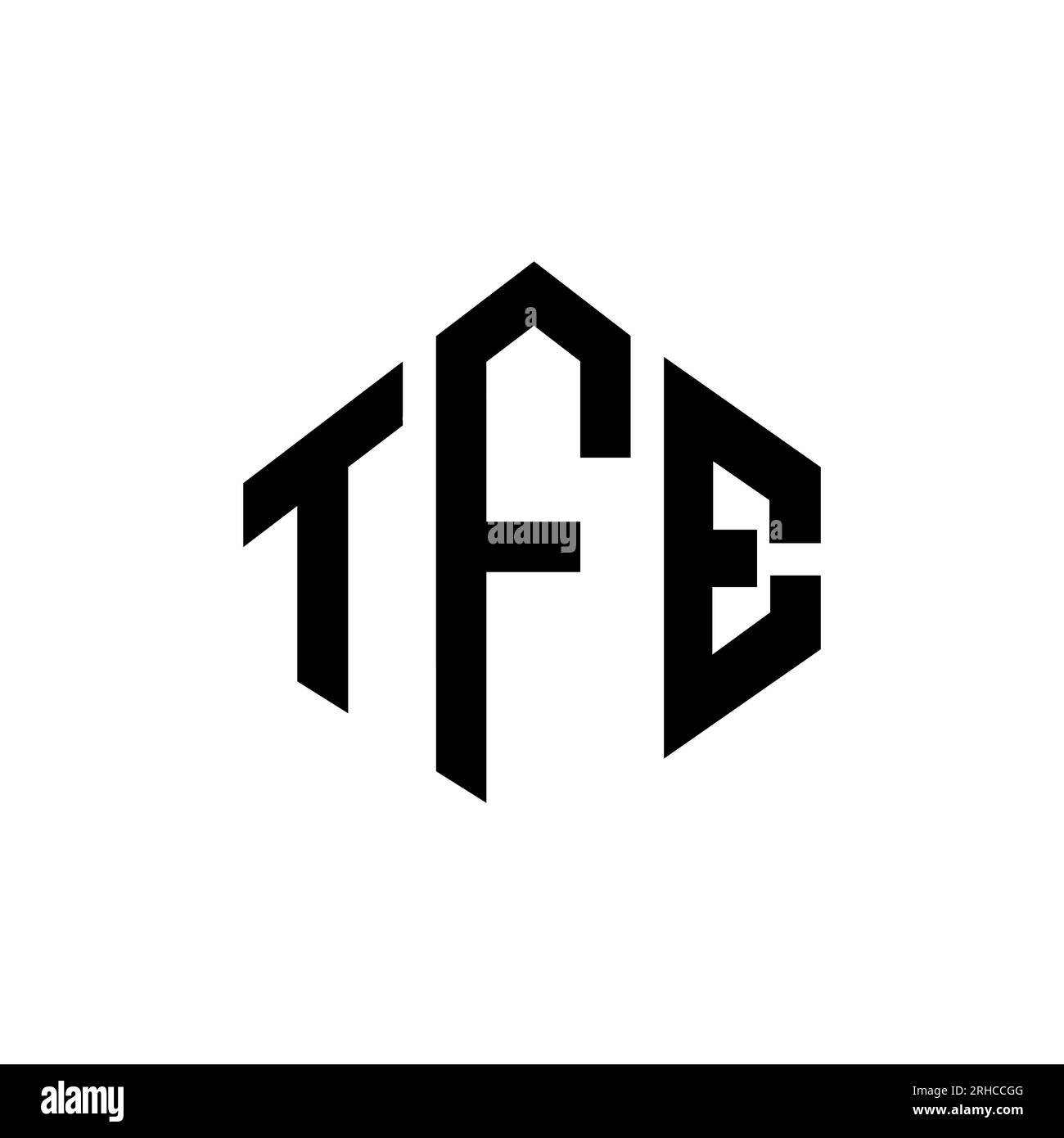 TFE letter logo design with polygon shape. TFE polygon and cube shape ...