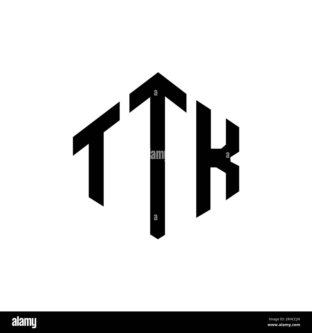 TTK letter logo design with polygon shape. TTK polygon and cube shape ...