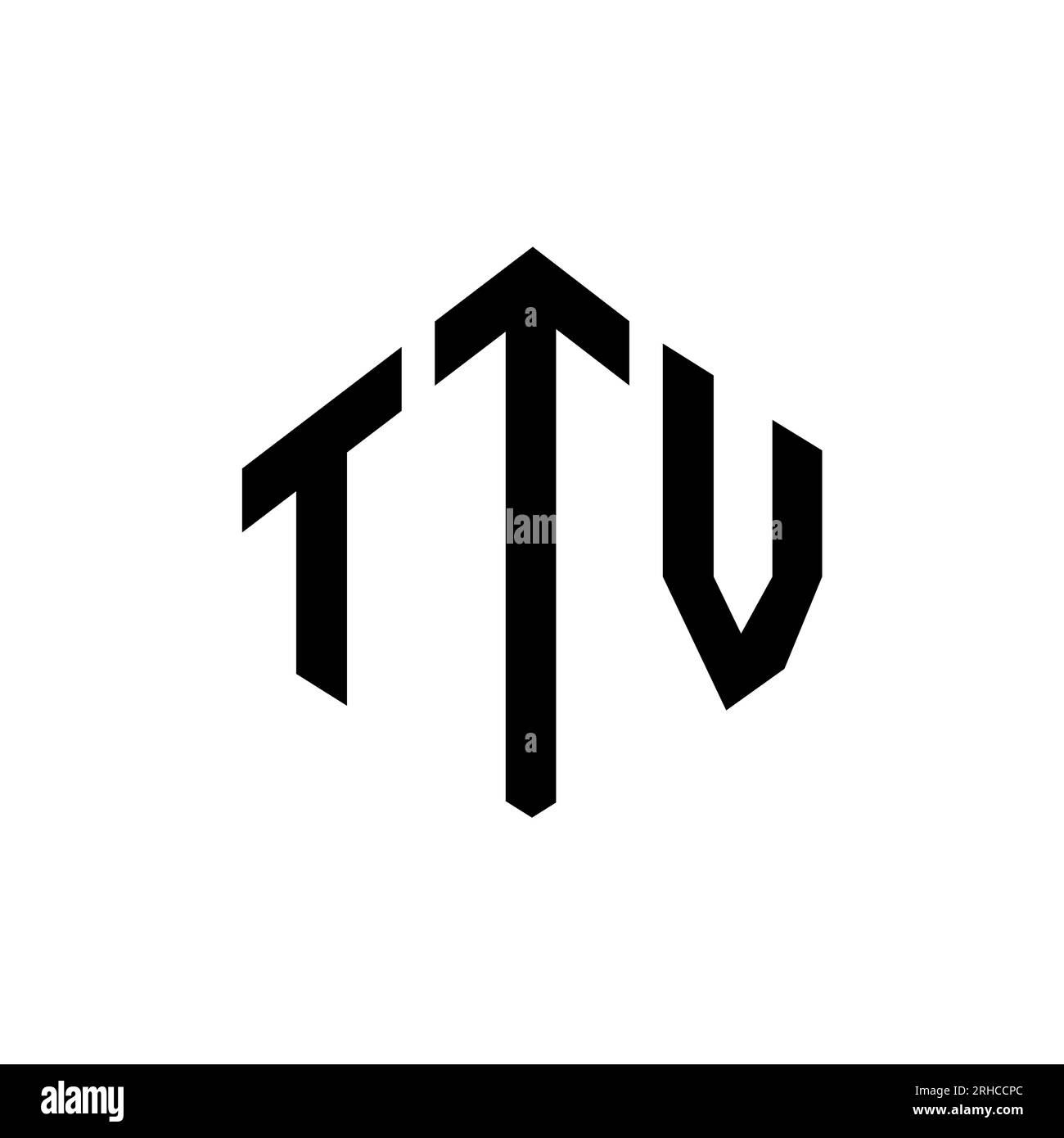 TTV letter logo design with polygon shape. TTV polygon and cube shape ...