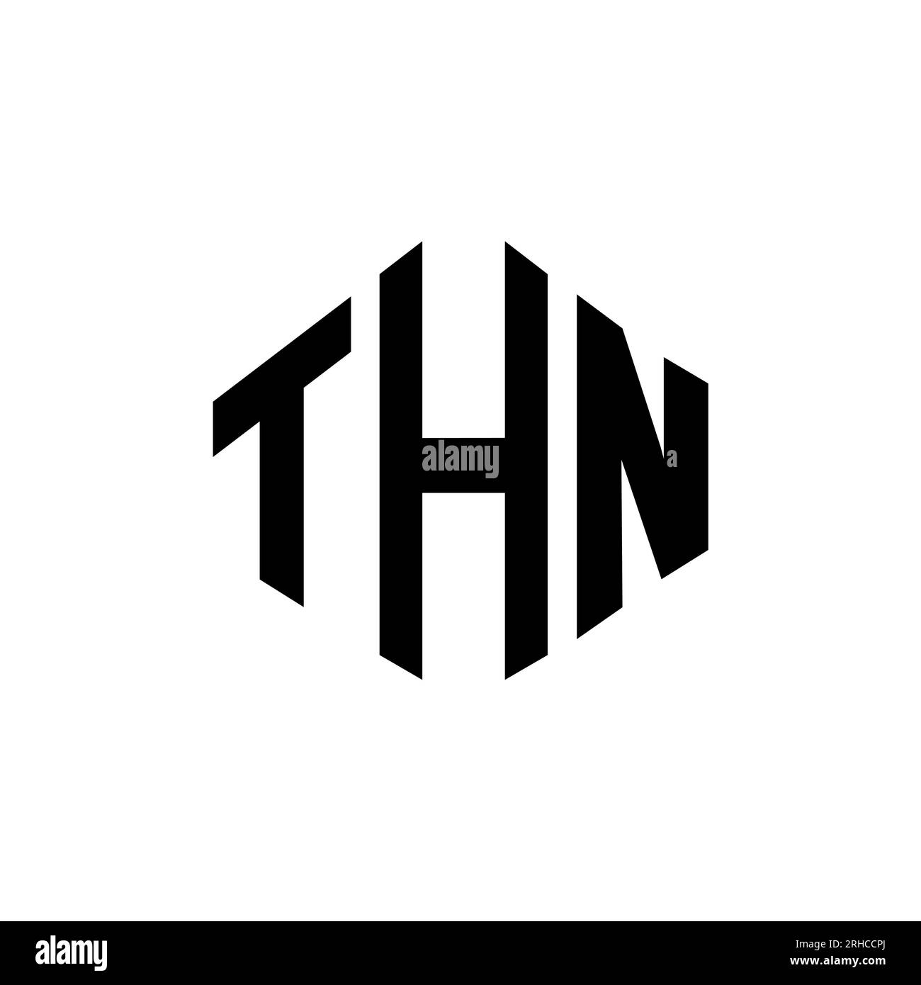 THN letter logo design with polygon shape. THN polygon and cube shape ...