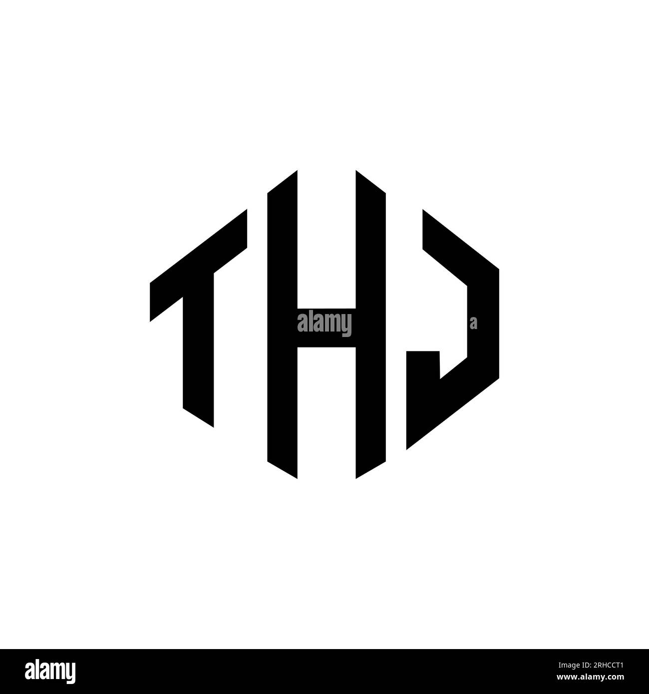 THJ letter logo design with polygon shape. THJ polygon and cube shape ...