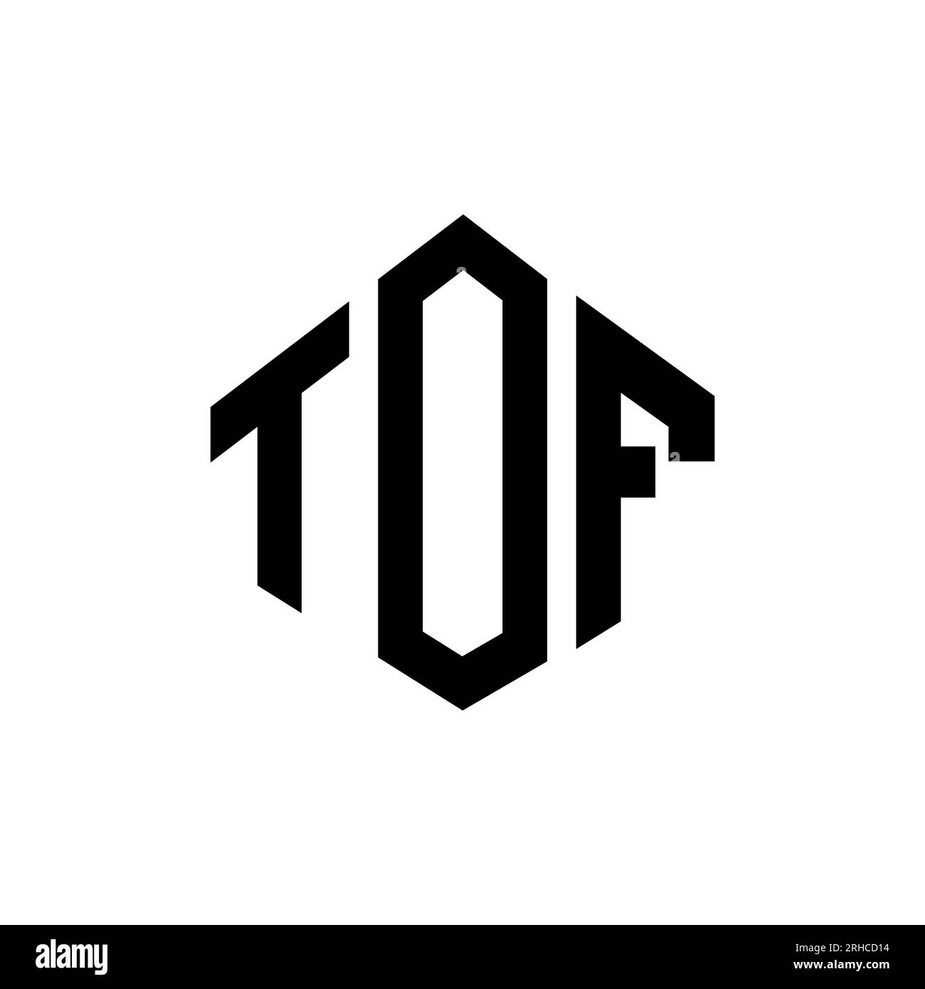 TOF letter logo design with polygon shape. TOF polygon and cube shape ...