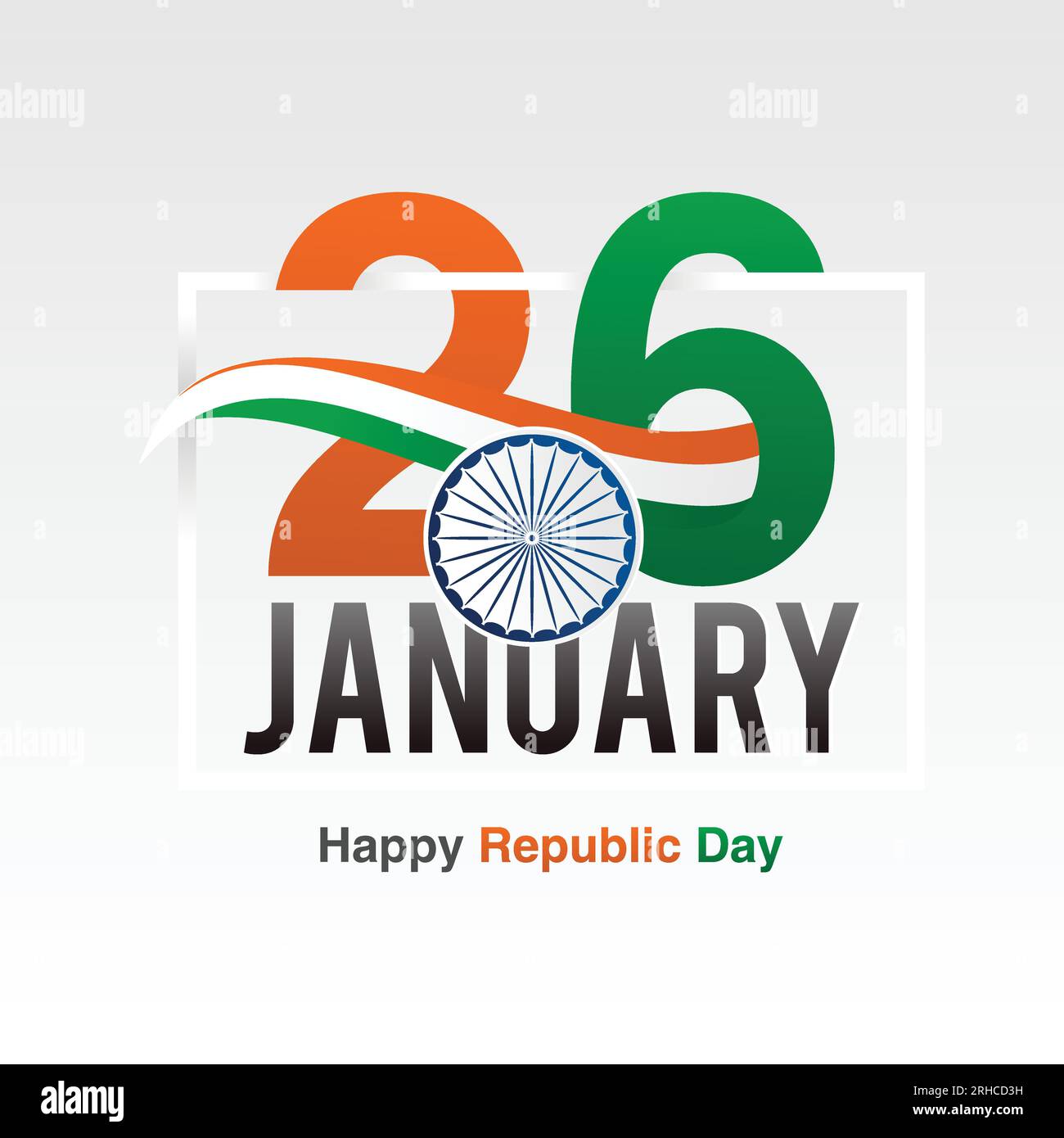 Indian Republic day banner design with text 26 January - Vector ...