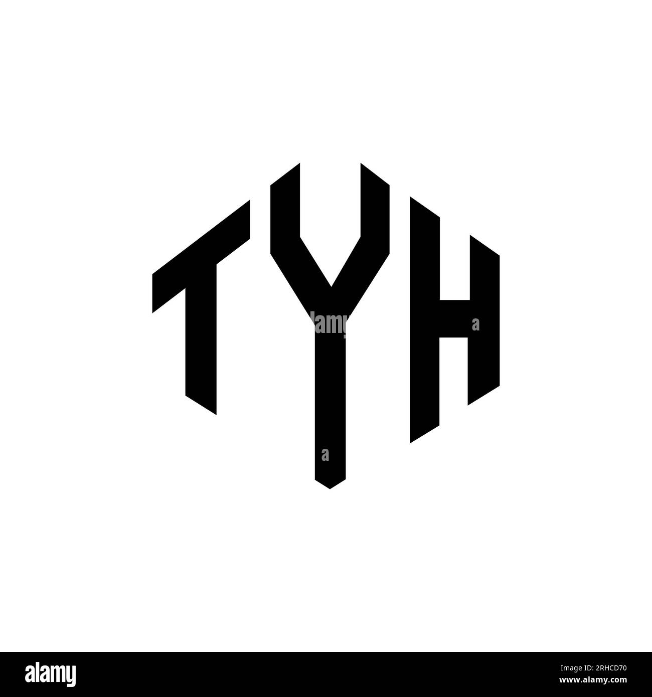 TYH letter logo design with polygon shape. TYH polygon and cube shape ...