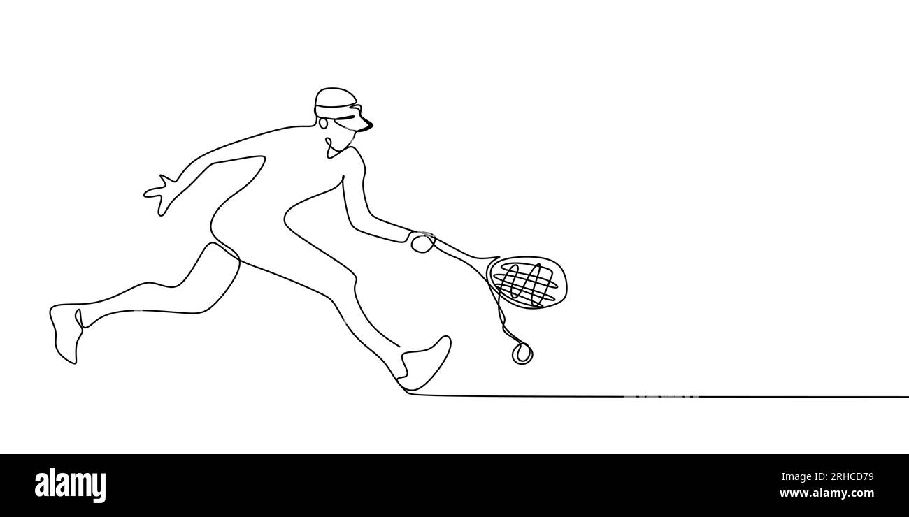 continuous line drawing of tennis sports Stock Vector Image & Art - Alamy