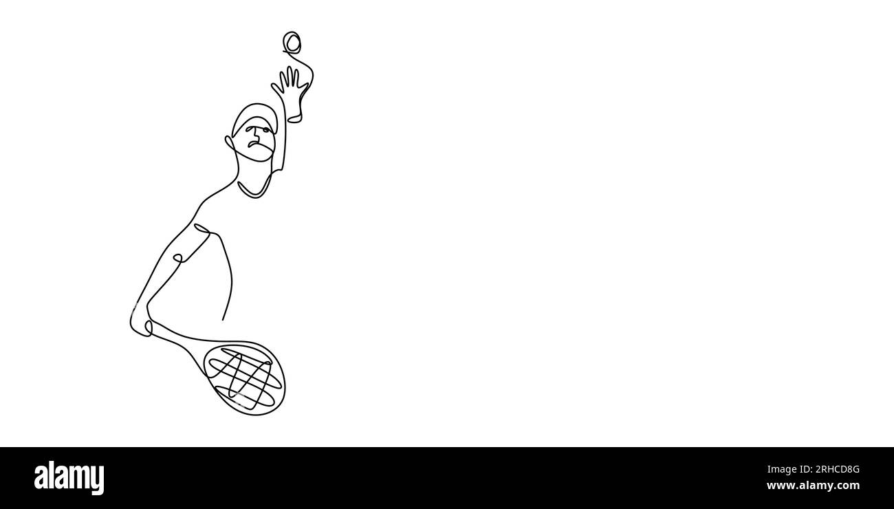 continuous line drawing of tennis sports Stock Vector Image & Art - Alamy