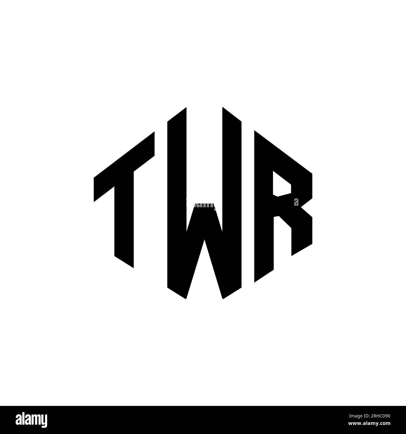 TWR letter logo design with polygon shape. TWR polygon and cube shape ...