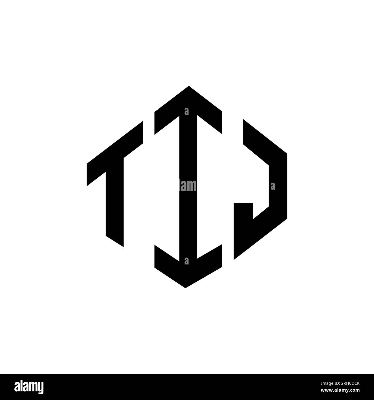 TIJ letter logo design with polygon shape. TIJ polygon and cube shape ...