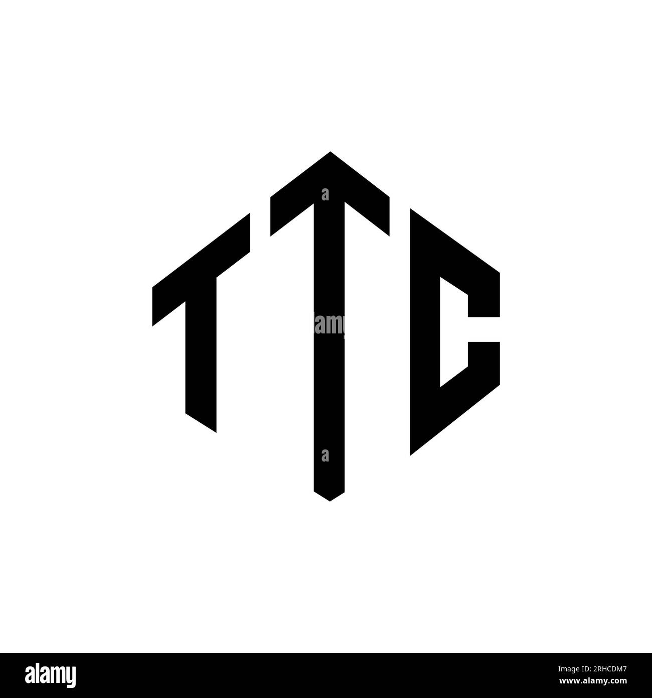 TTC letter logo design with polygon shape. TTC polygon and cube shape ...