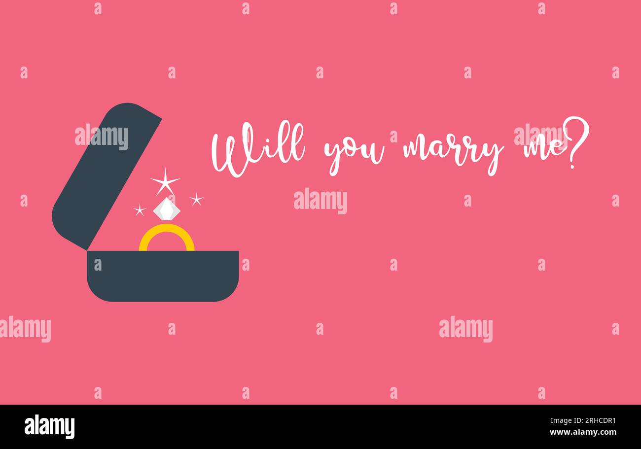 Concept of banner for wedding proposal vector illustration with love ...