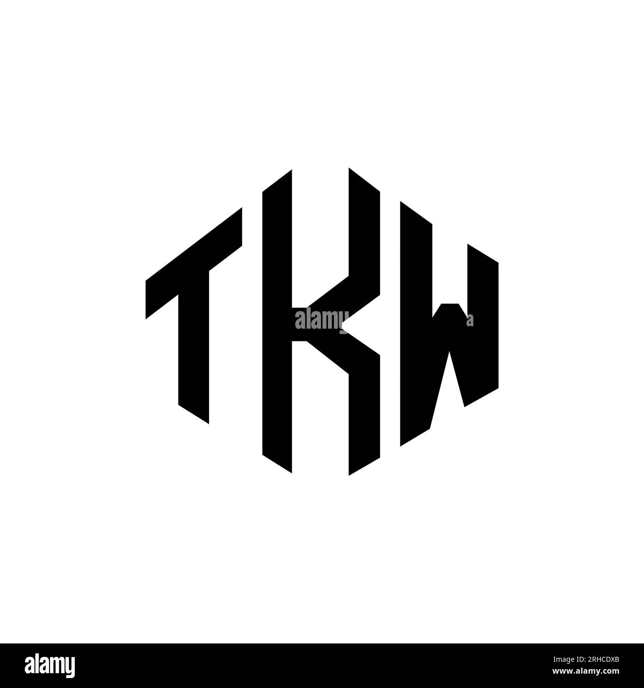 TKW letter logo design with polygon shape. TKW polygon and cube shape ...