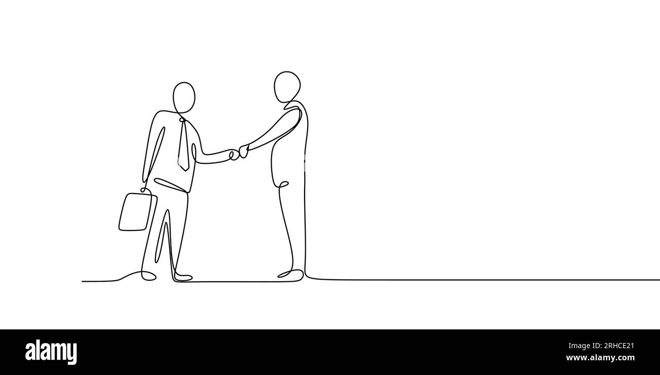 Business meeting concept. Continuous line art drawing of people ...