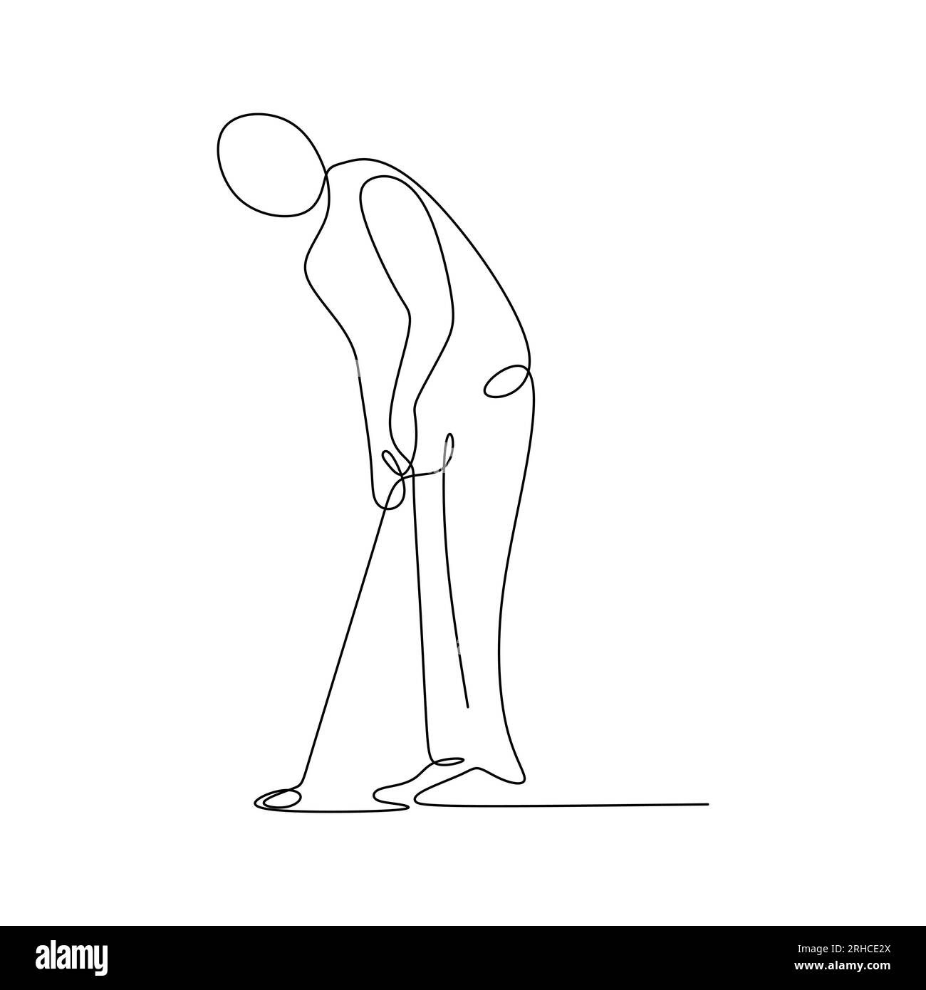 Golf player one line Stock Vector Images - Alamy