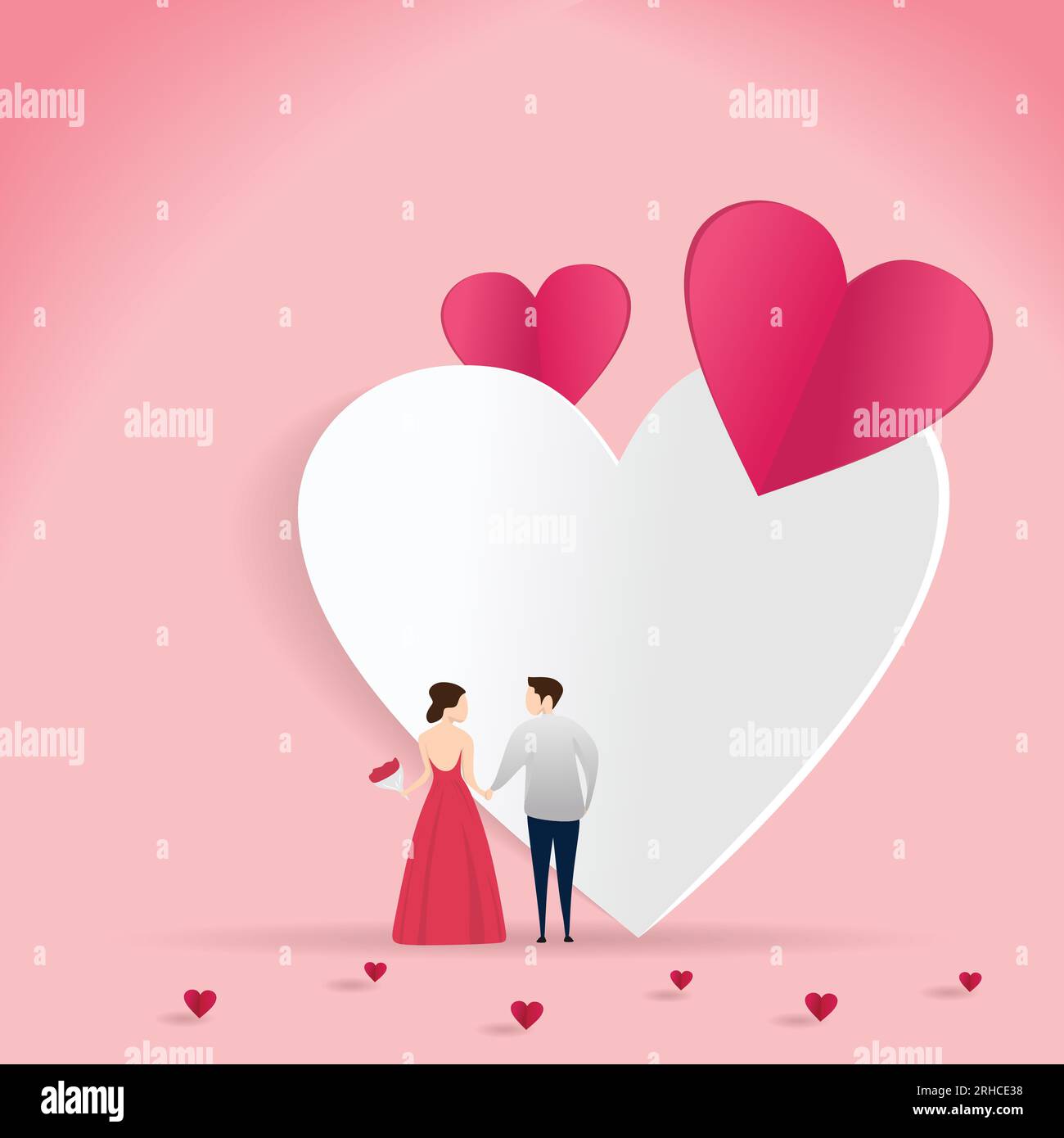Couple in love vector illustration for valentine's day card banner ...