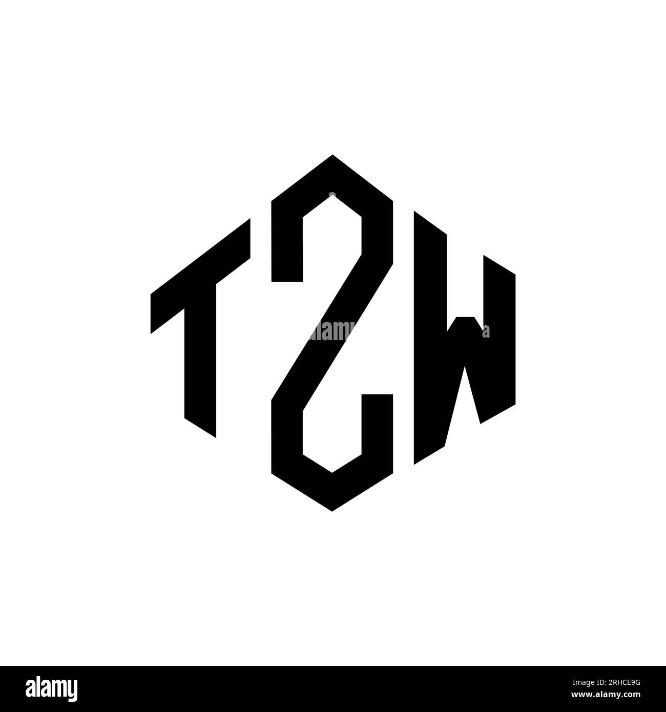 TZW letter logo design with polygon shape. TZW polygon and cube shape ...
