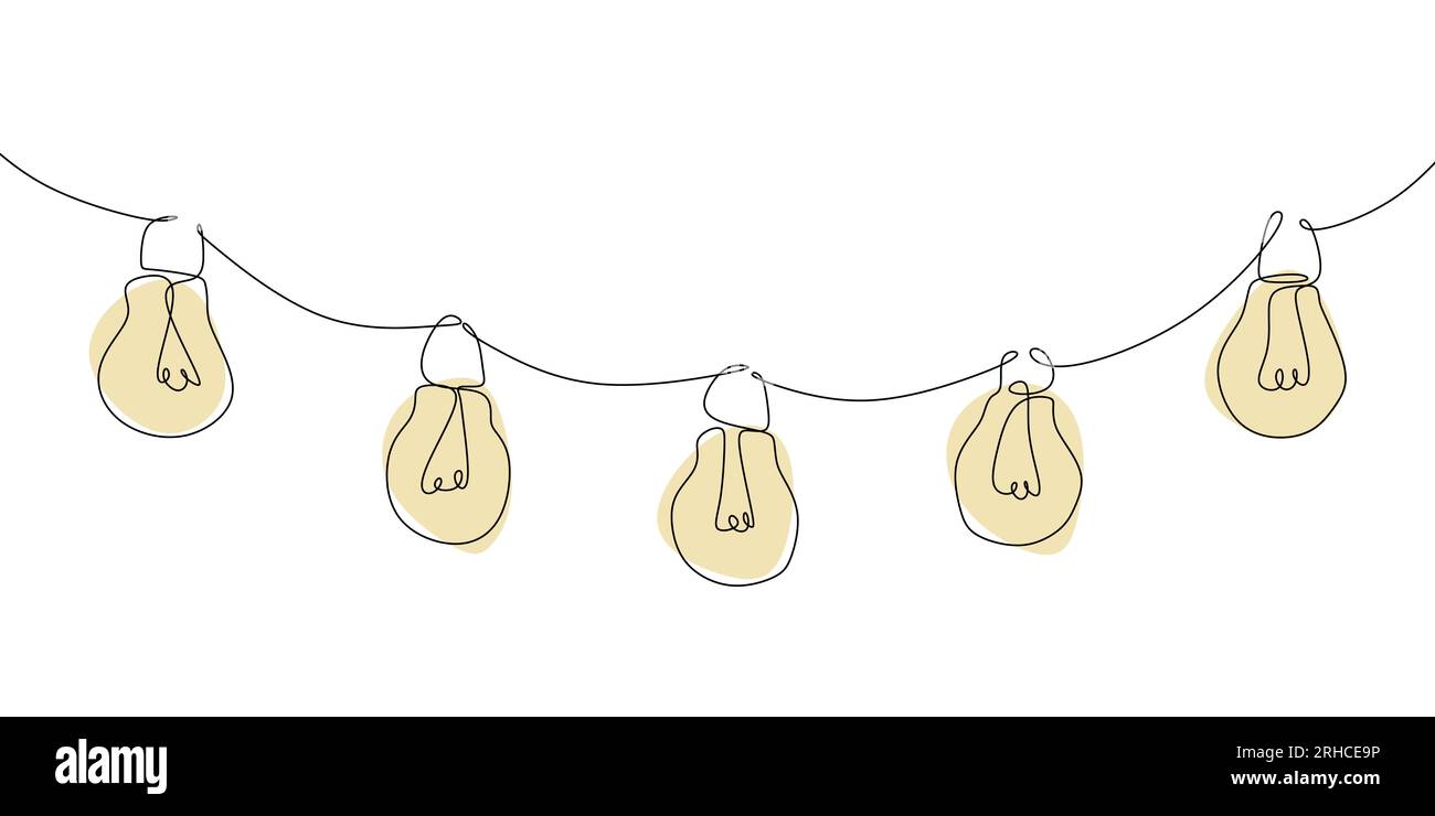 Continuous line drawing of light bulb vector illustration minimalist ...