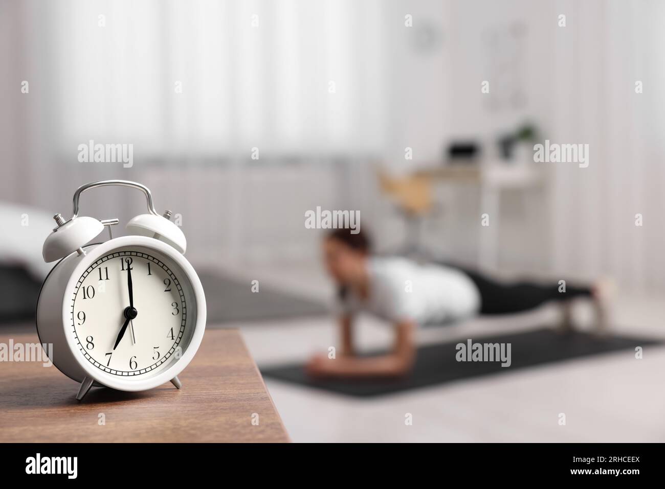 Woman alarm concept gym hi-res stock photography and images - Alamy
