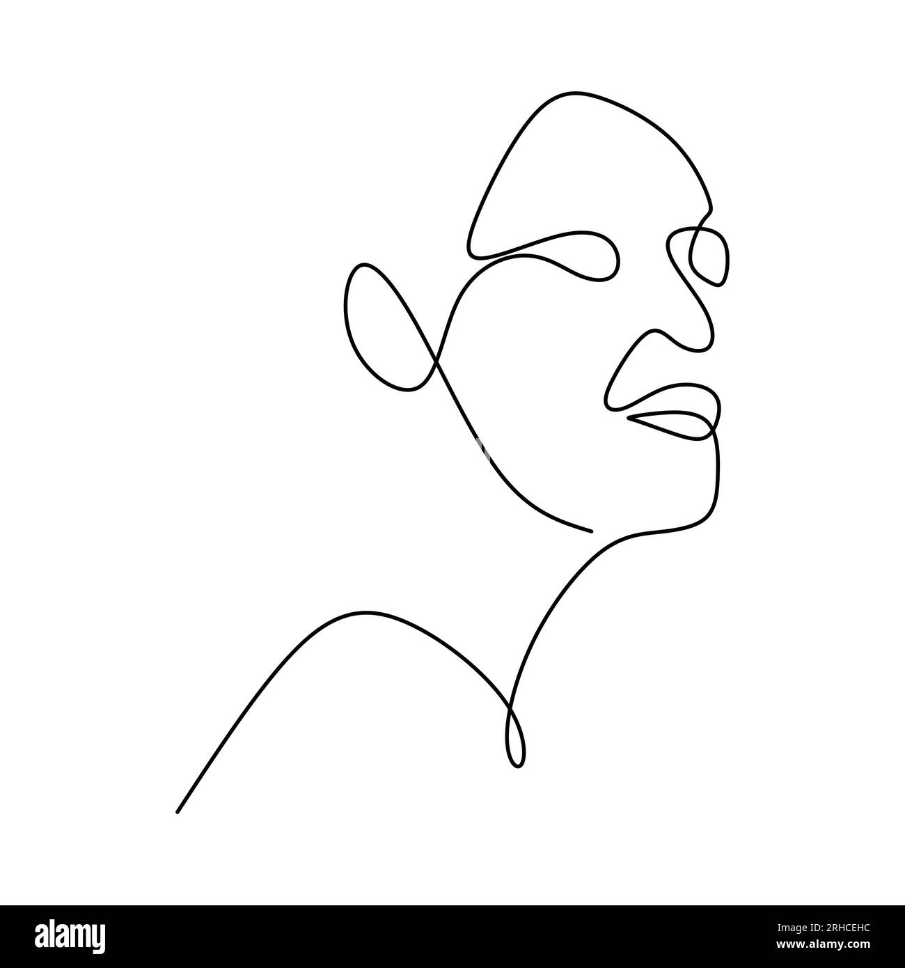 Abstract face continuous one line drawing vector illustration ...