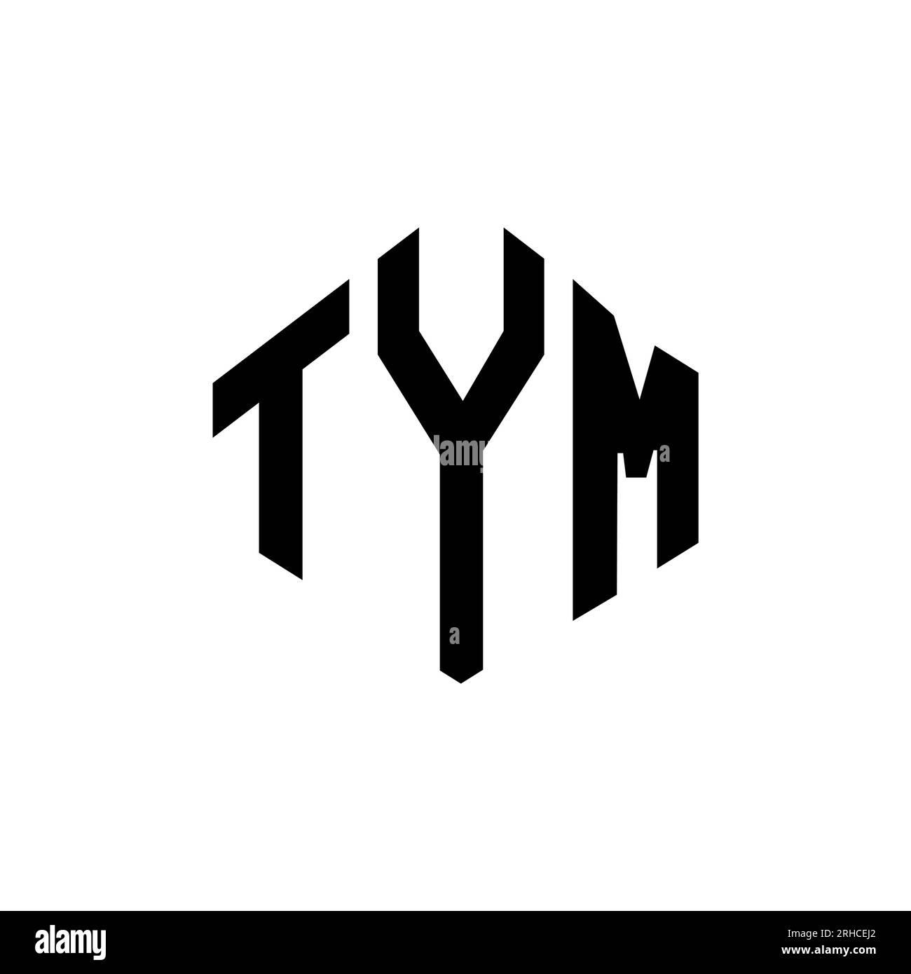 TYM letter logo design with polygon shape. TYM polygon and cube shape ...