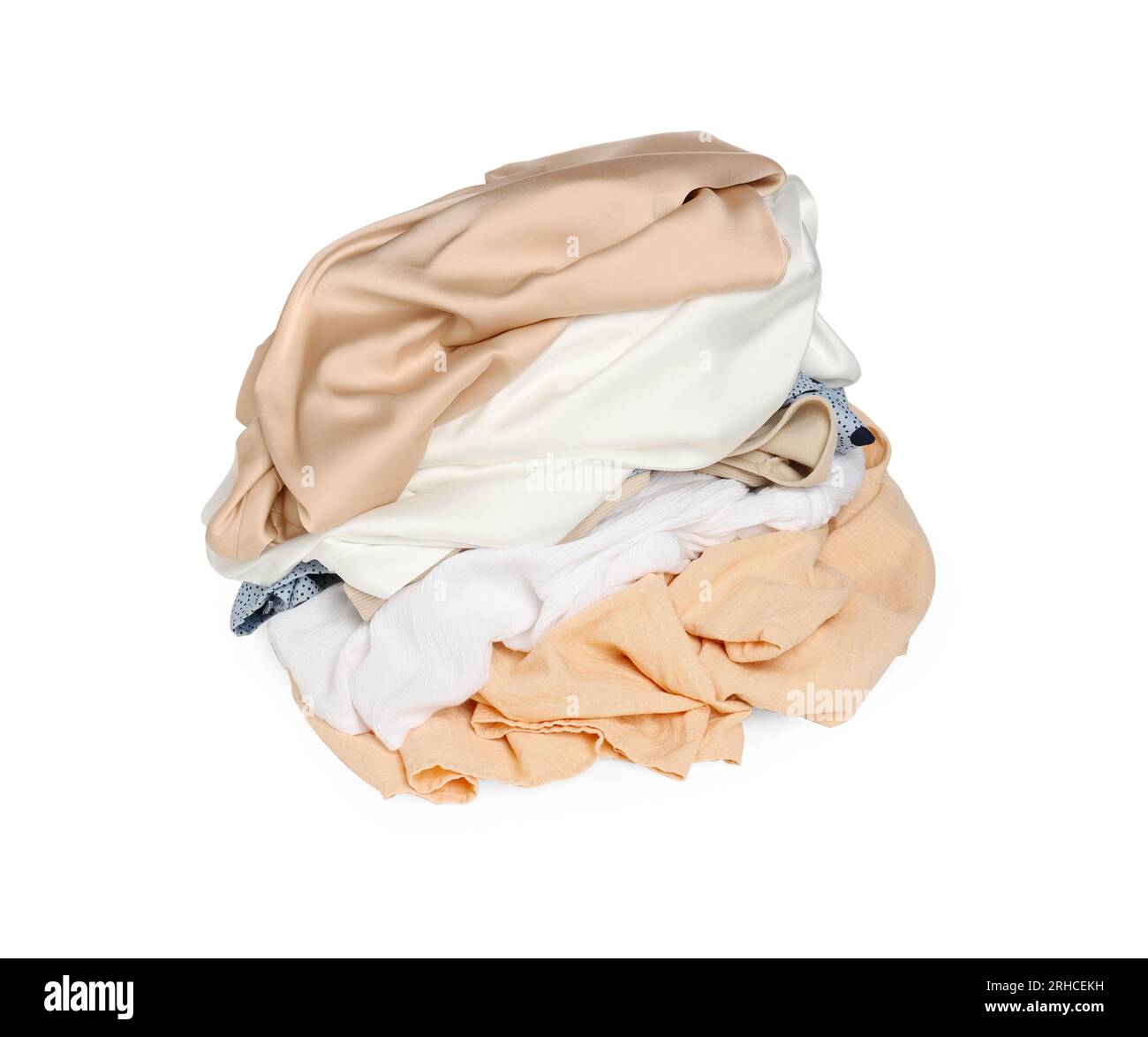 Pile of colorful clothes isolated on white Stock Photo - Alamy