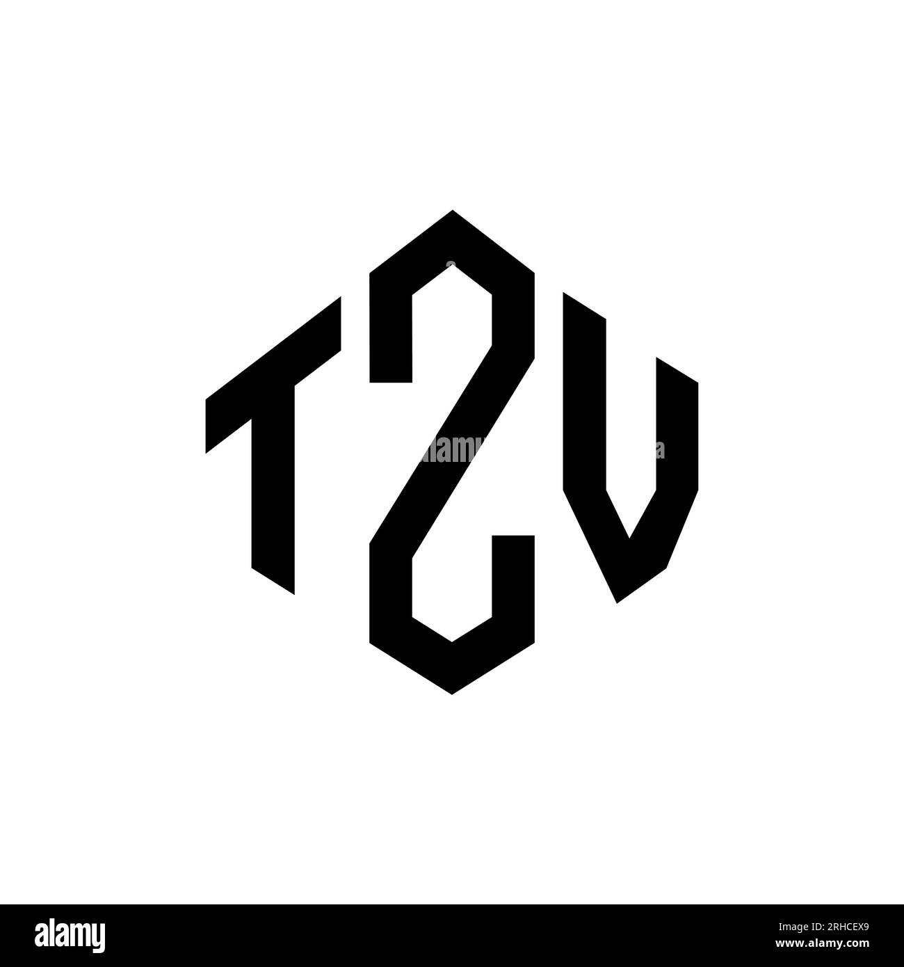 TZV letter logo design with polygon shape. TZV polygon and cube shape ...