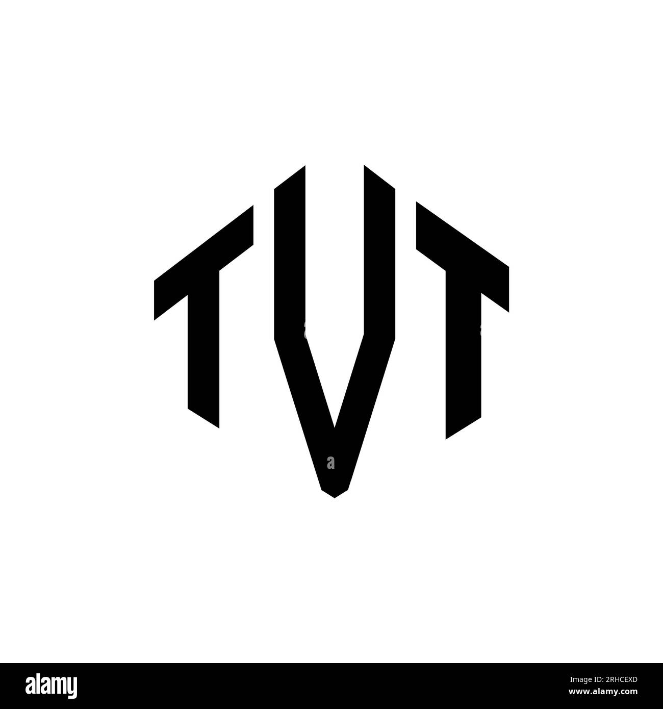 TVT letter logo design with polygon shape. TVT polygon and cube shape ...