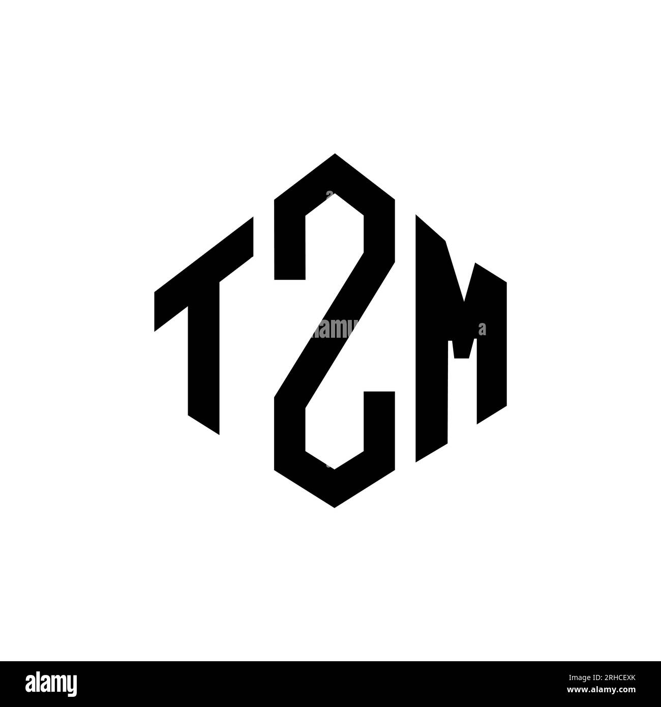 TZM letter logo design with polygon shape. TZM polygon and cube shape ...
