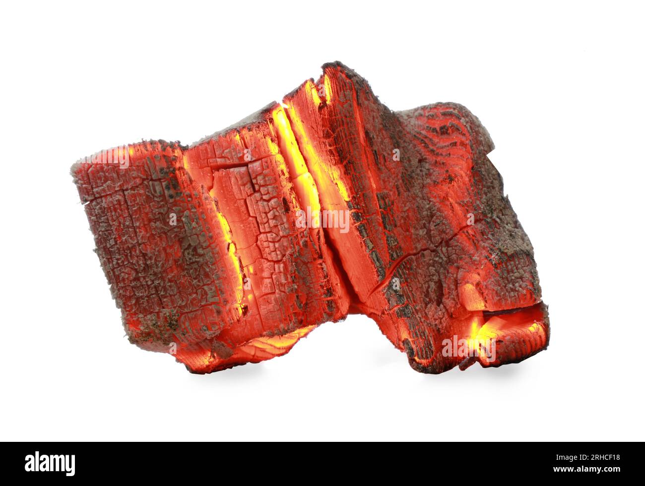 Piece of smoldering coal isolated on white Stock Photo - Alamy