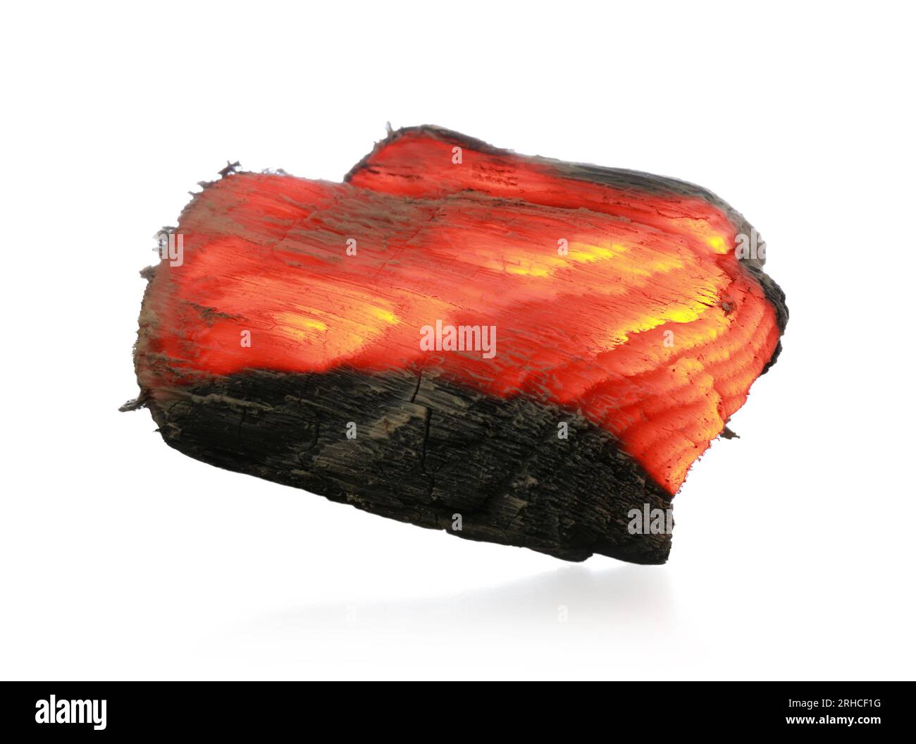 Piece of smoldering coal isolated on white Stock Photo - Alamy