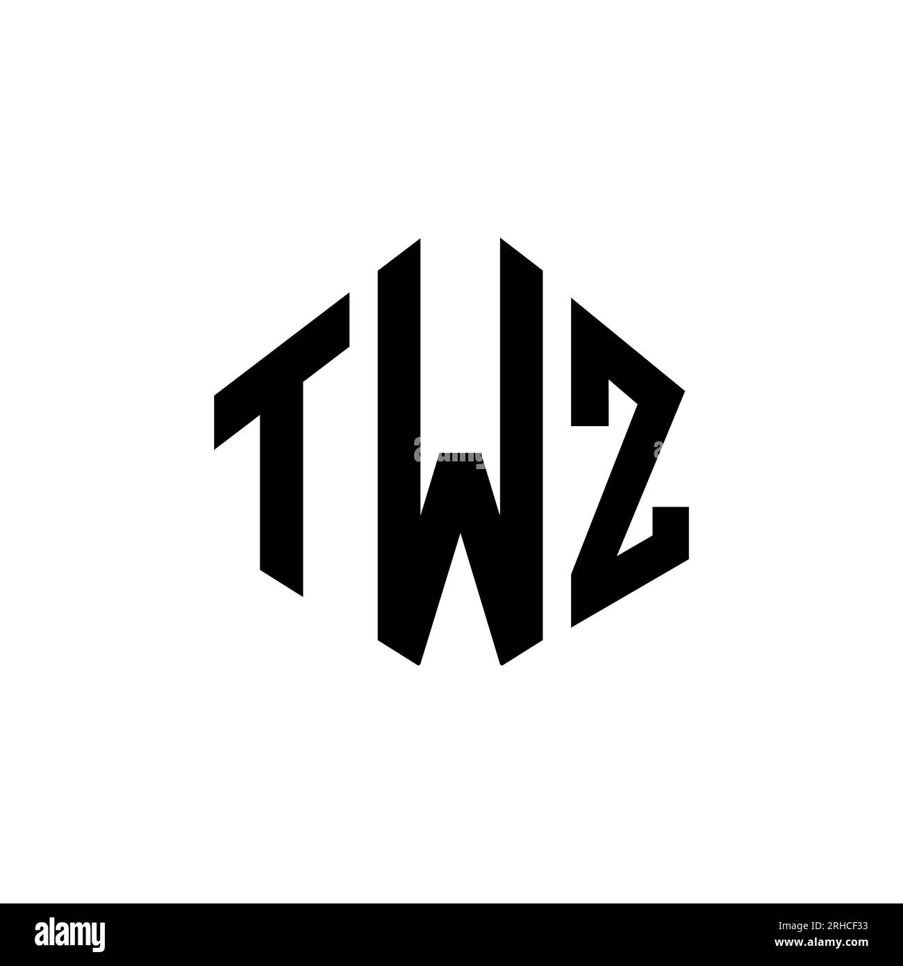 TWZ letter logo design with polygon shape. TWZ polygon and cube shape ...