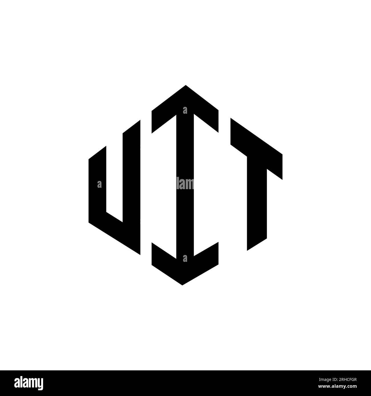 UIT letter logo design with polygon shape. UIT polygon and cube shape ...