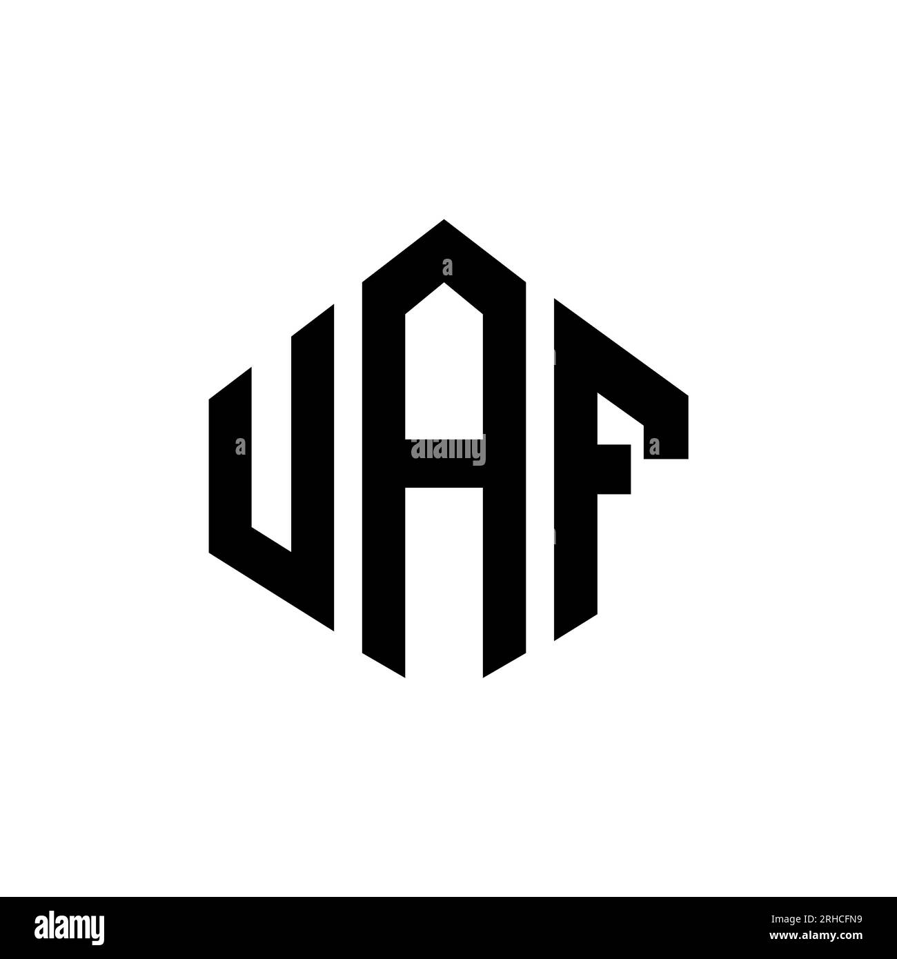 UAF letter logo design with polygon shape. UAF polygon and cube shape ...
